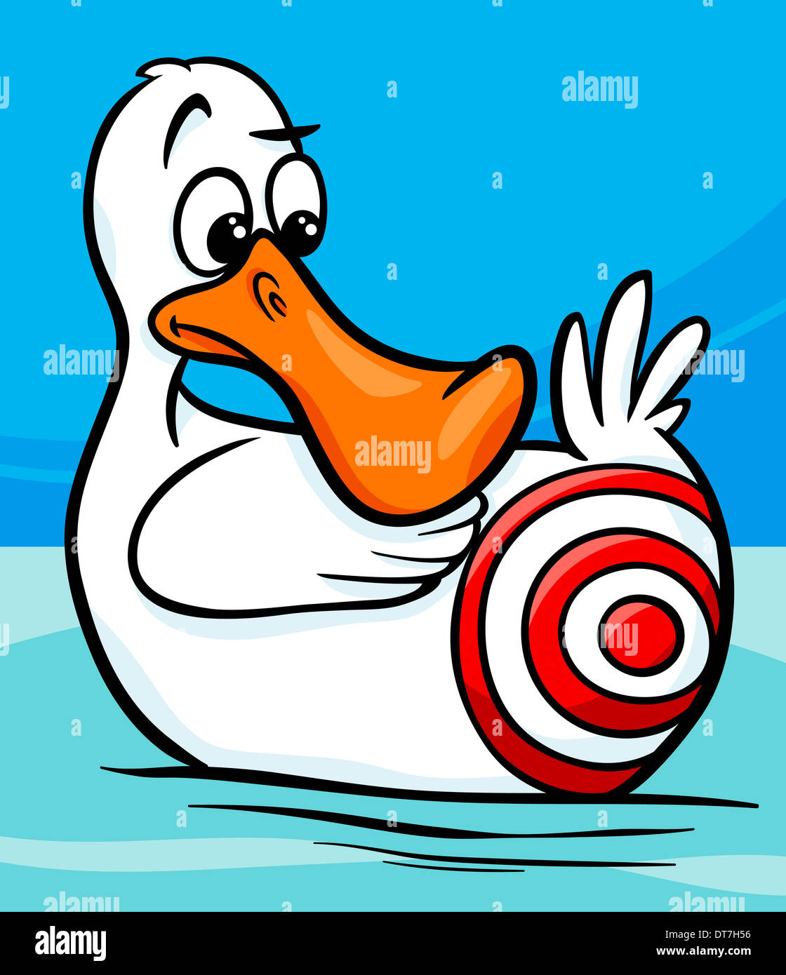 Cartoon Humor Concept Illustration of Sitting Duck Saying or Proverb ...