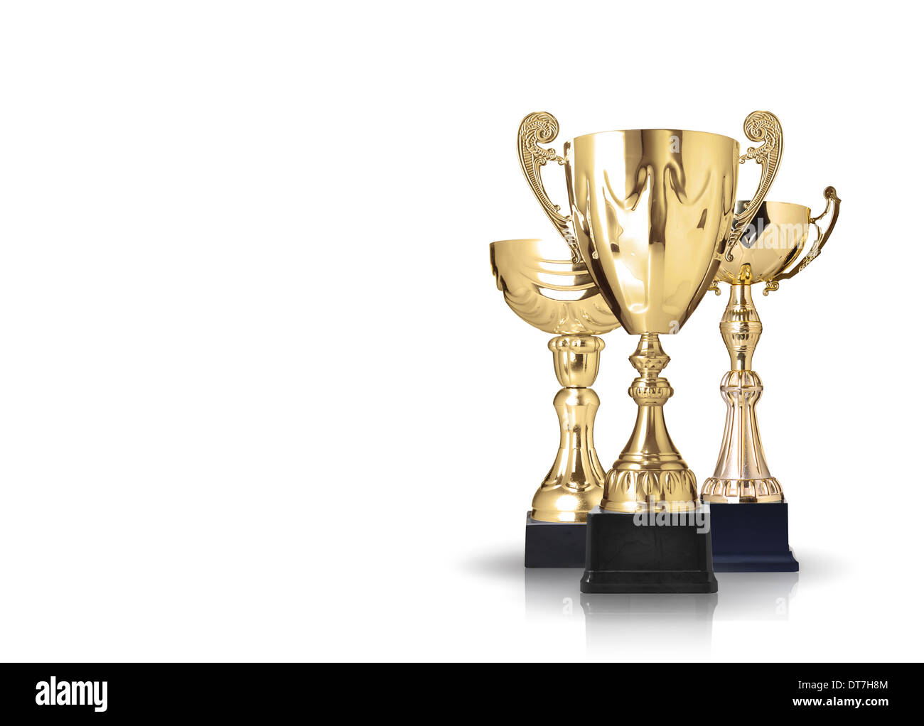 three different kind of trophies. Isolated on white background Stock ...