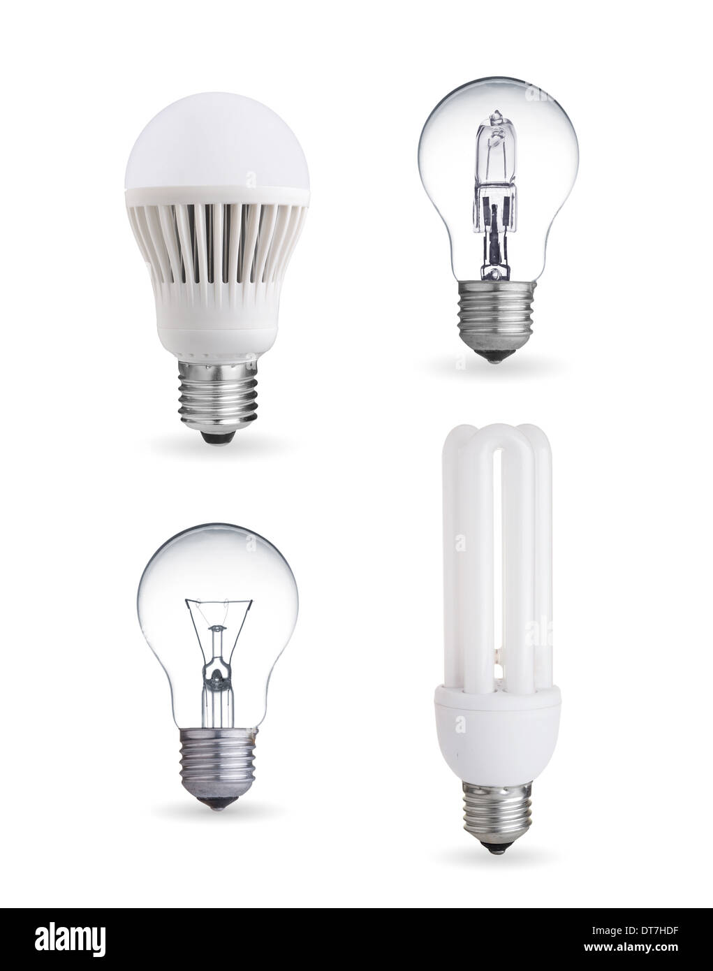 tungsten bulb,fluorescent,halogen and LED bulb Stock Photo - Alamy
