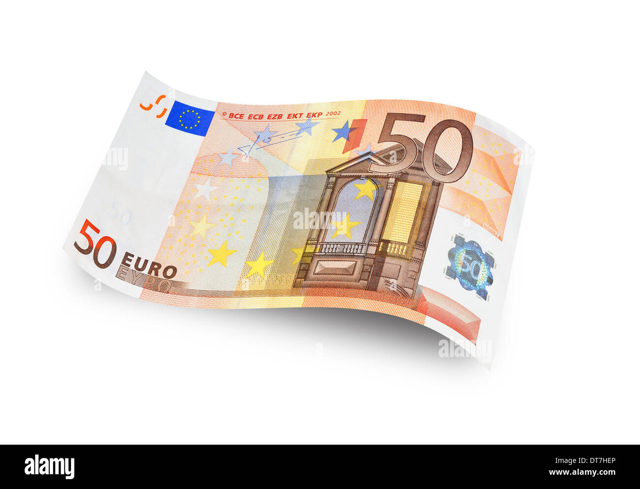 Close up fifty euro banknote. Isolated on white background Stock Photo ...