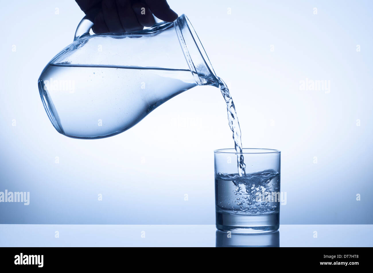 Pitcher water pouring clear glass hi-res stock photography and images ...