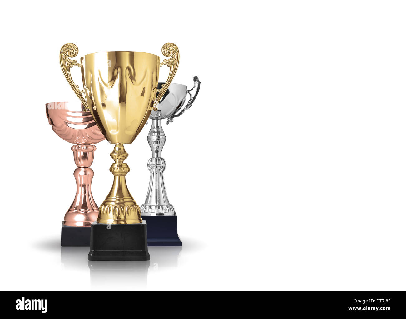 three different kind of trophies. Isolated on white background Stock ...