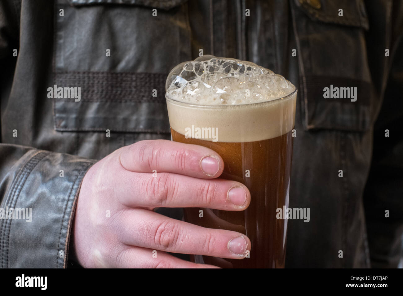 Man enjoys a pint Stock Photo - Alamy