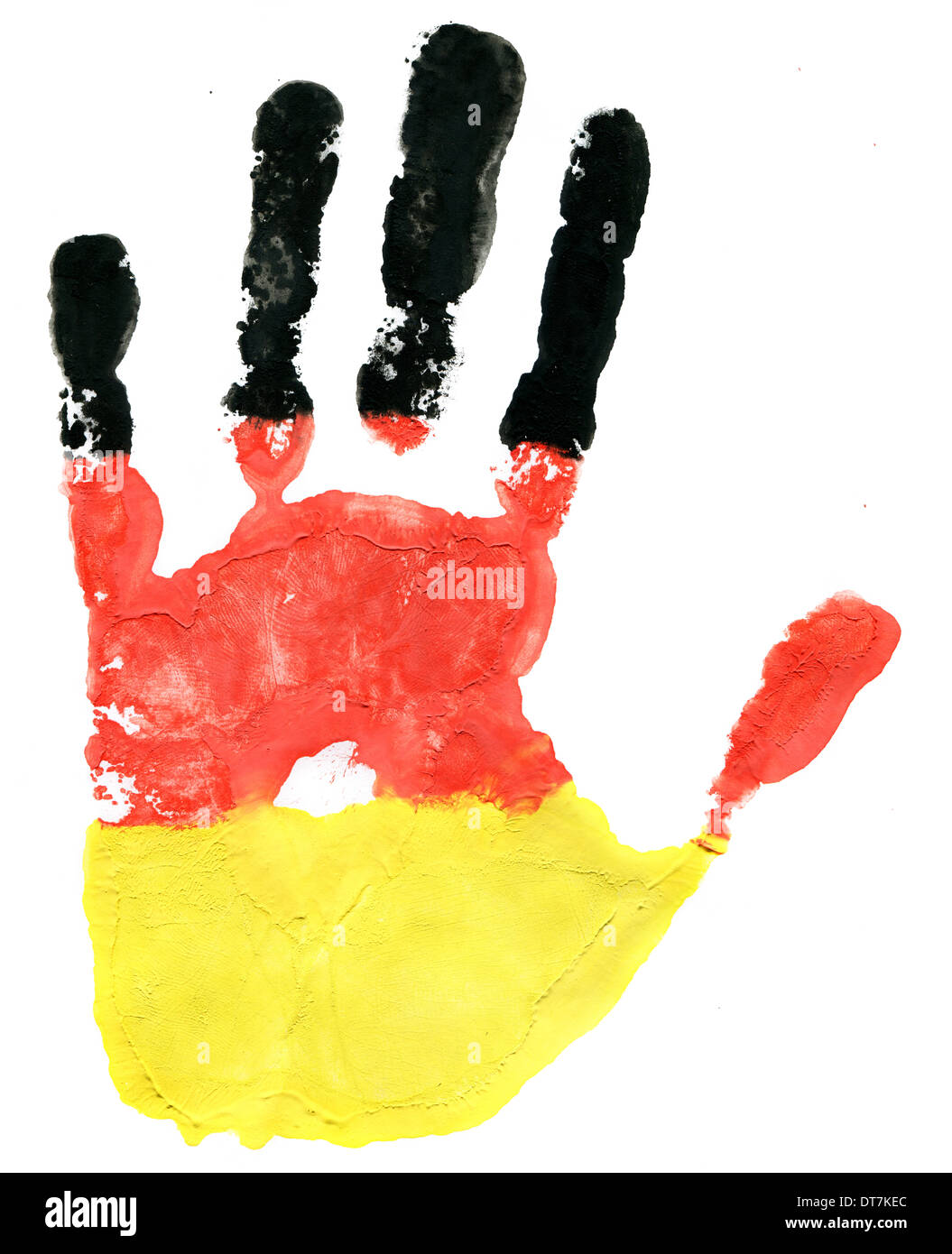 Handprint of a German flag on a white background Stock Photo - Alamy