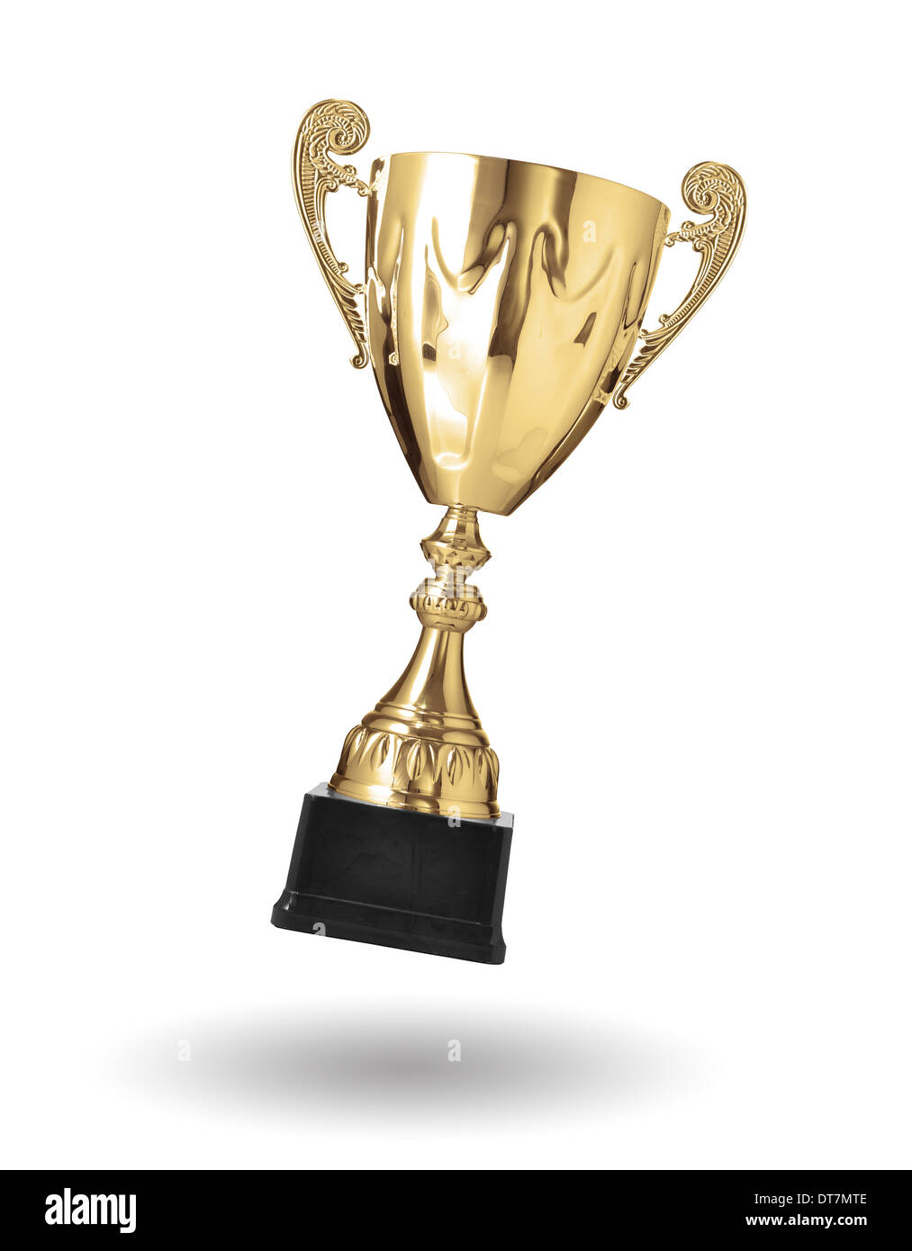 Golden trophy isolated on white background Stock Photo - Alamy