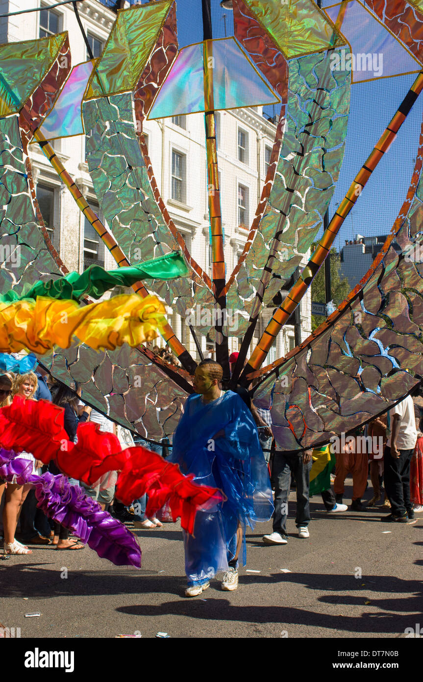 Male carnival performer wearing an ornate costume during the procession ...