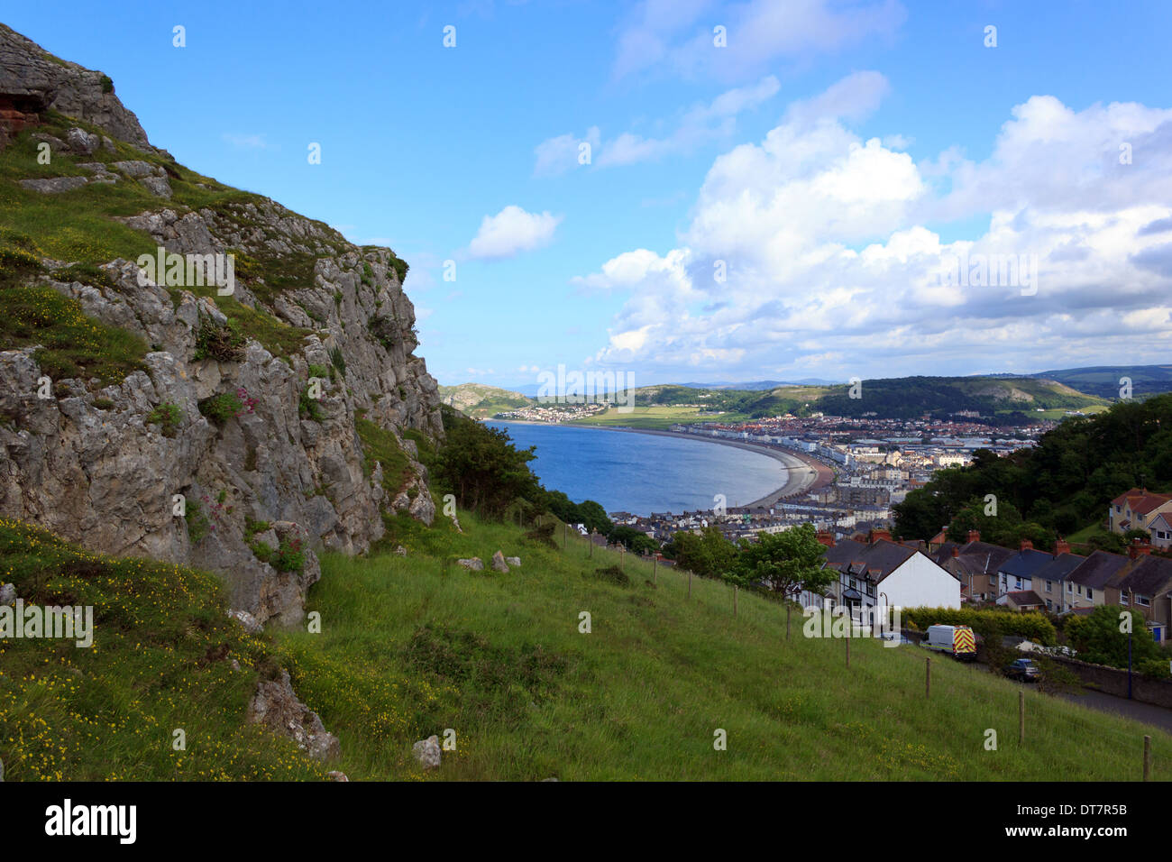 The view from the Great Orme of scenic seaside town of Llandudno in ...