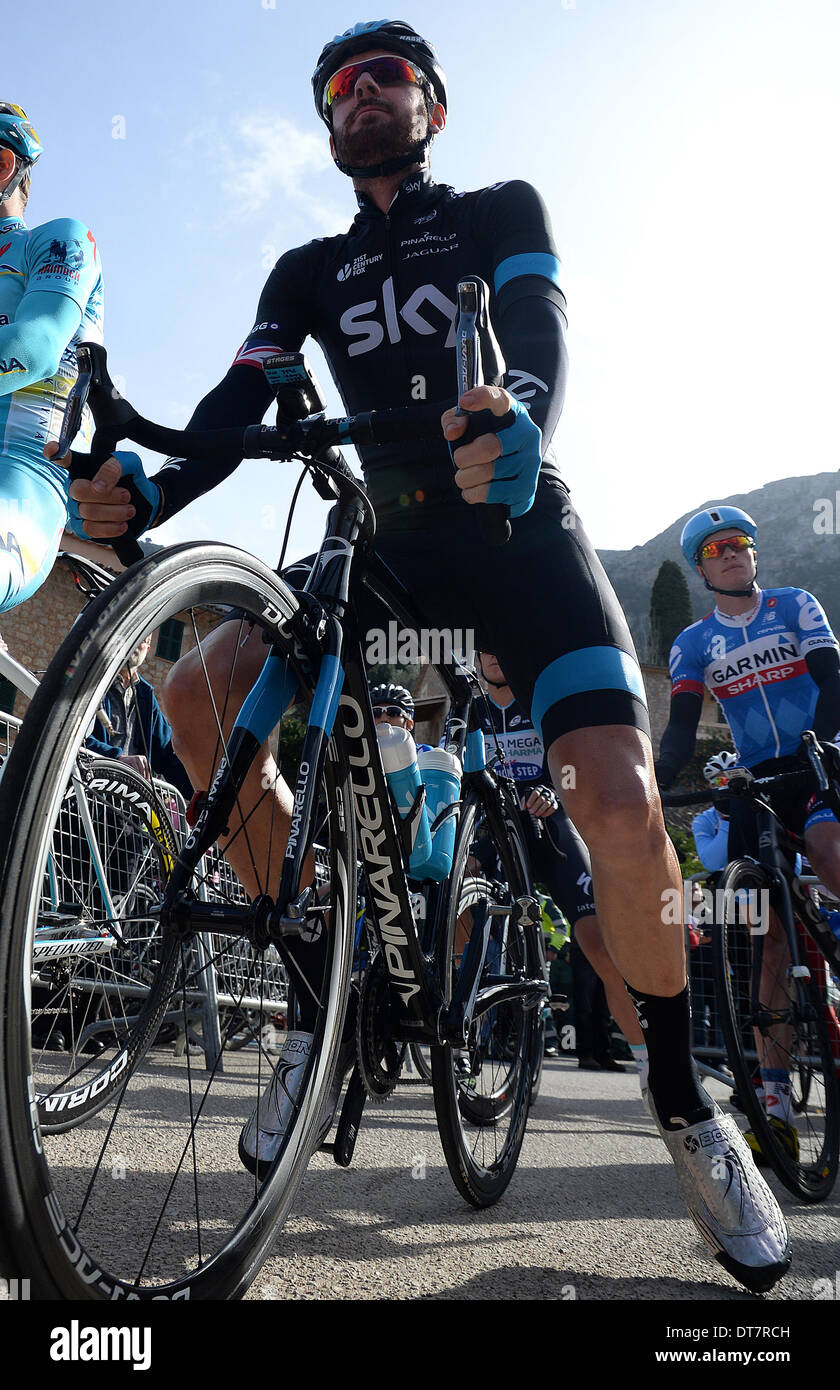 The British cyclist Bradley Wiggins in the 2014 Majorca Cycling ...