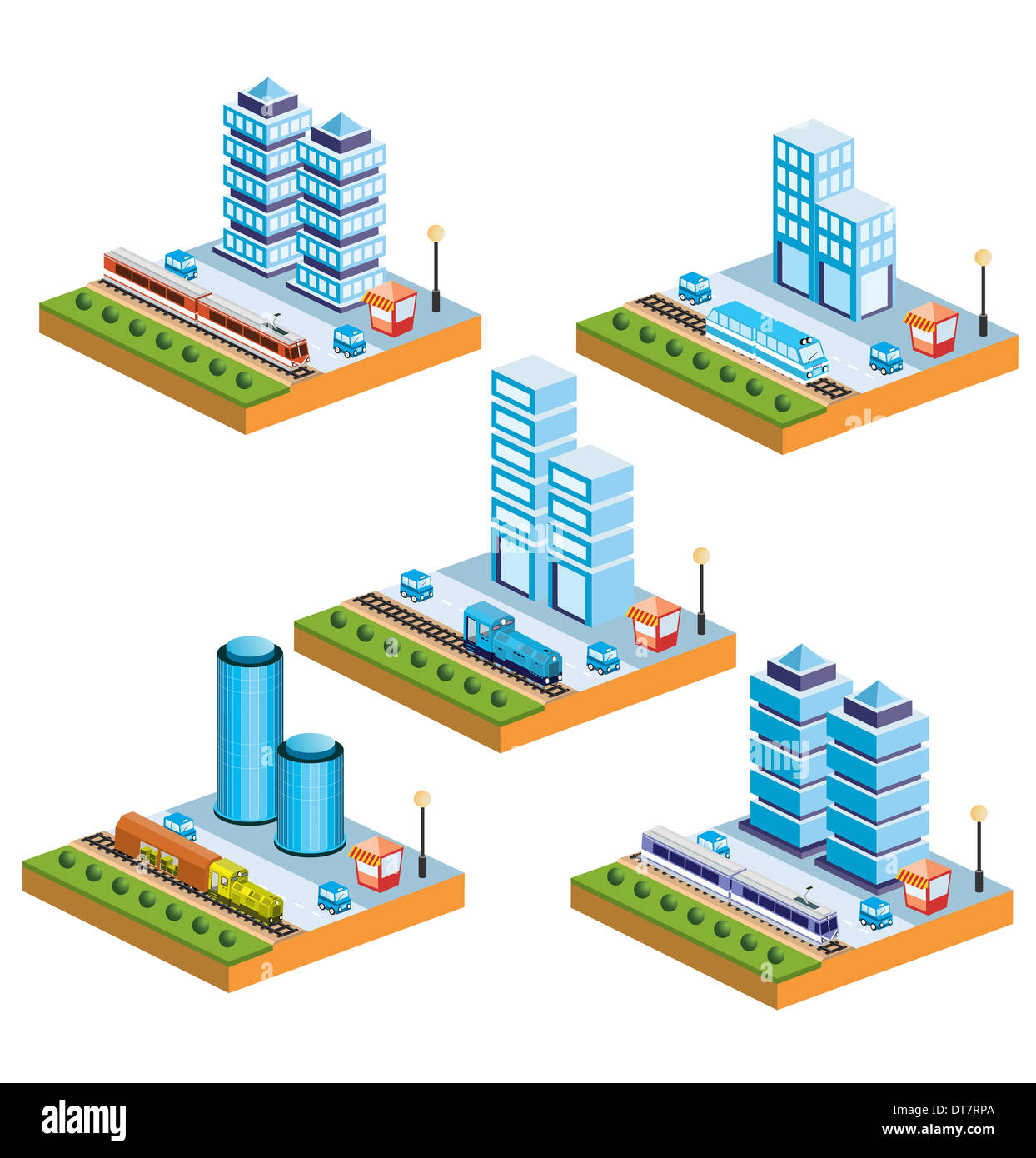 Set of icons of isometric on the city Stock Photo - Alamy