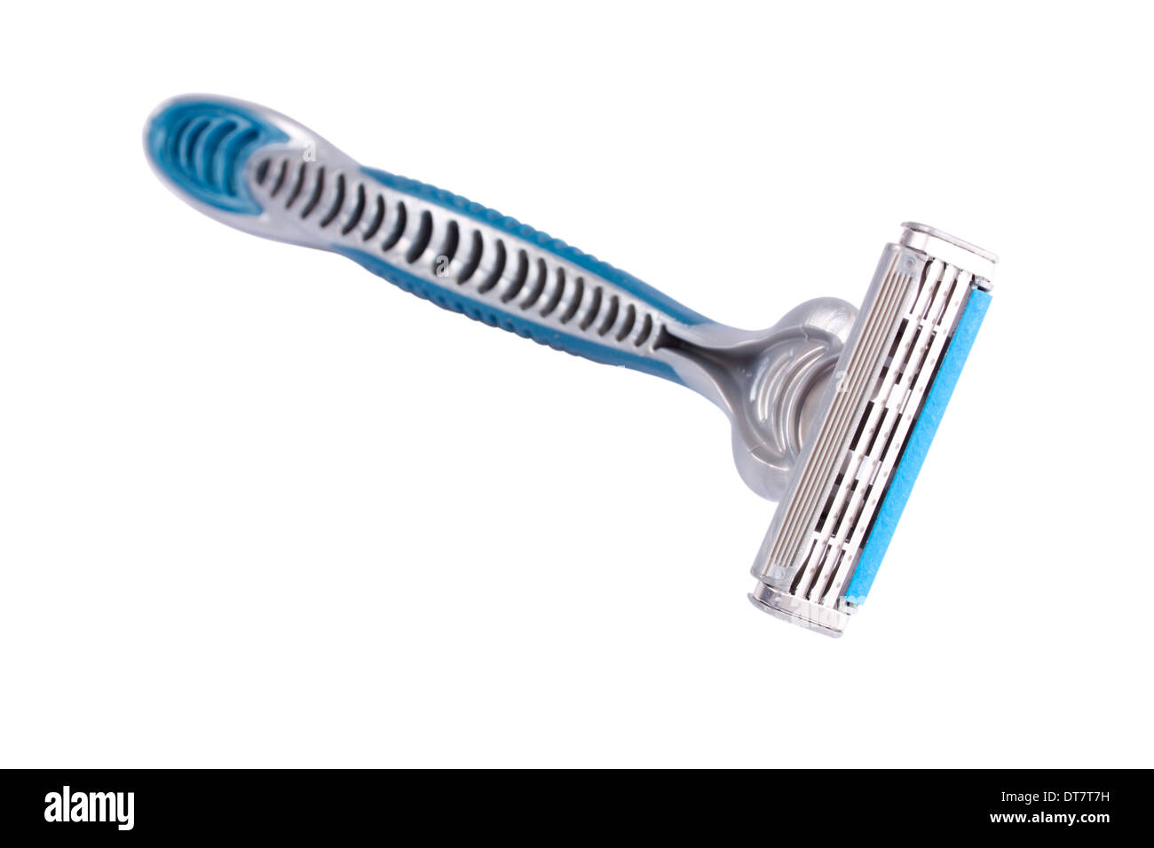 Blue razor isolated on white background with clipping path Stock Photo ...