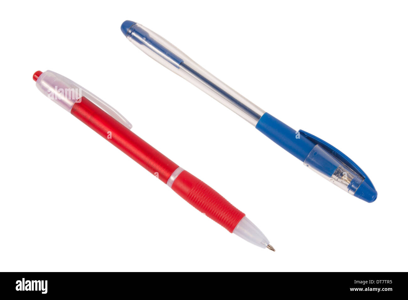 Two pens in diagonal isolated on white background Stock Photo - Alamy