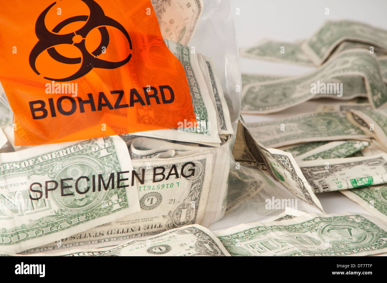 This photo depicts currency as a carrier of many germs Stock Photo - Alamy