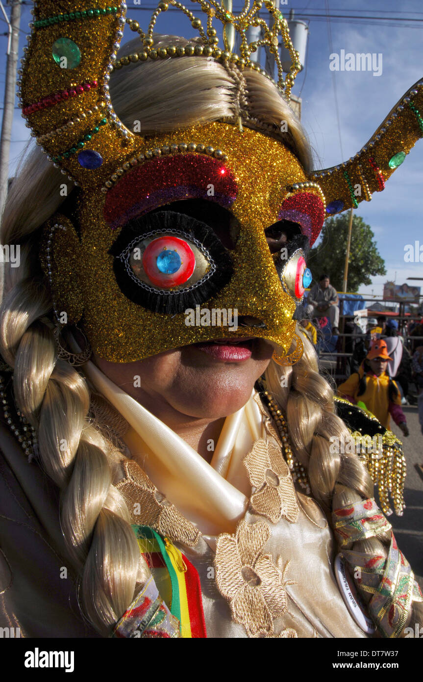 Participants diablada dancing, dance that represents fighting between ...