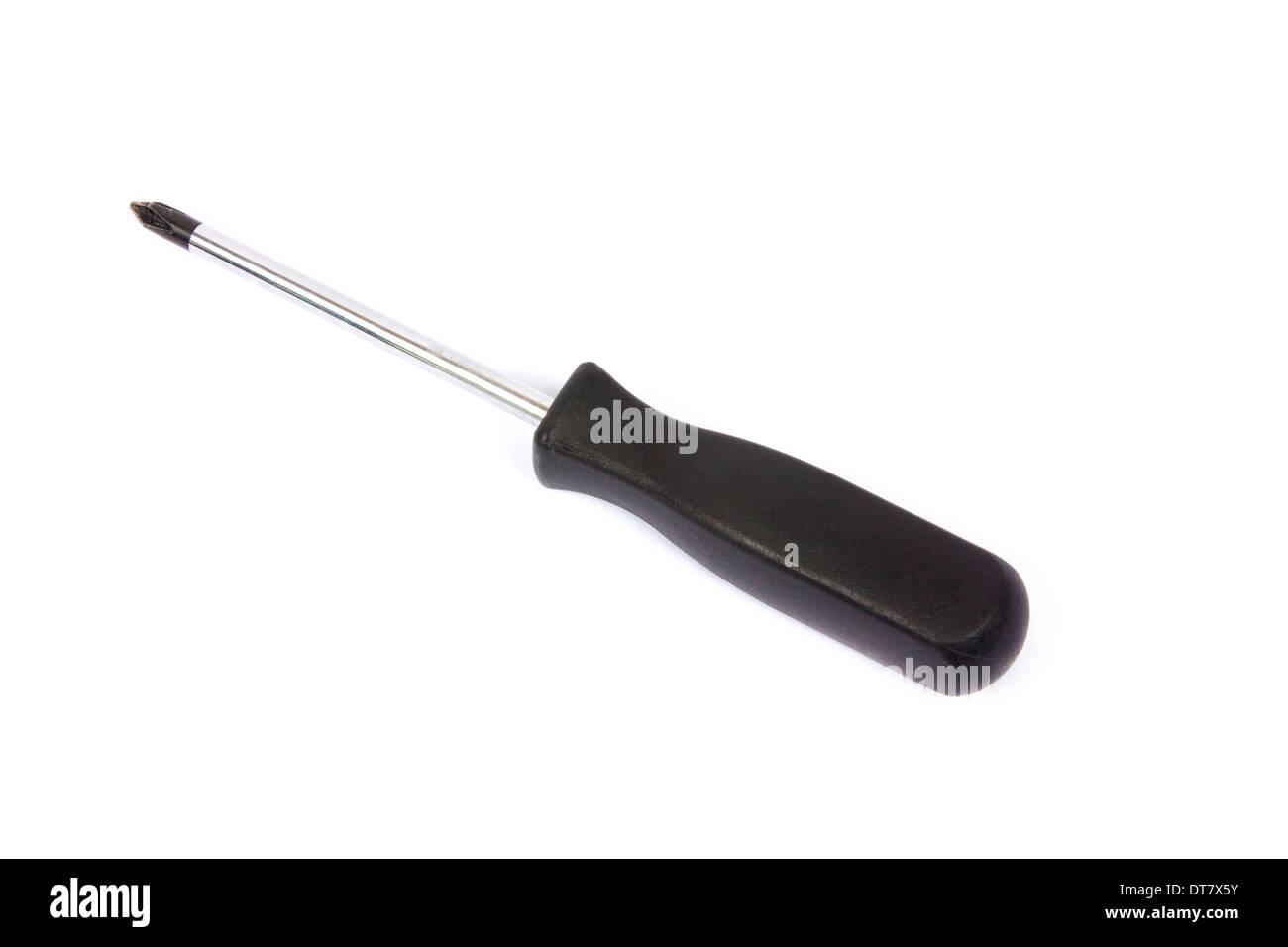 A black screwdriver over a white background Stock Photo - Alamy