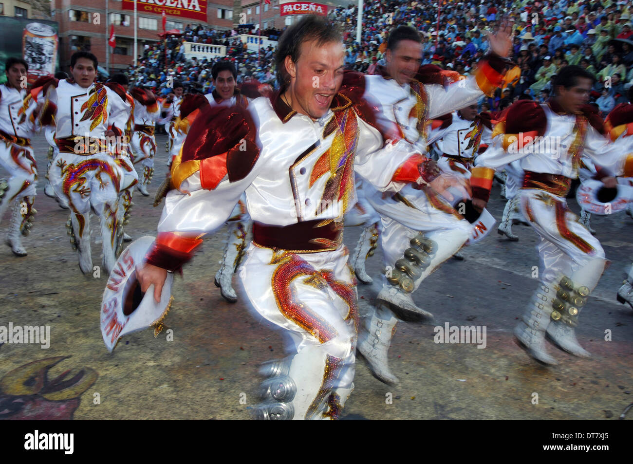 Dancers Caporales (leaders) group during their participation in the ...