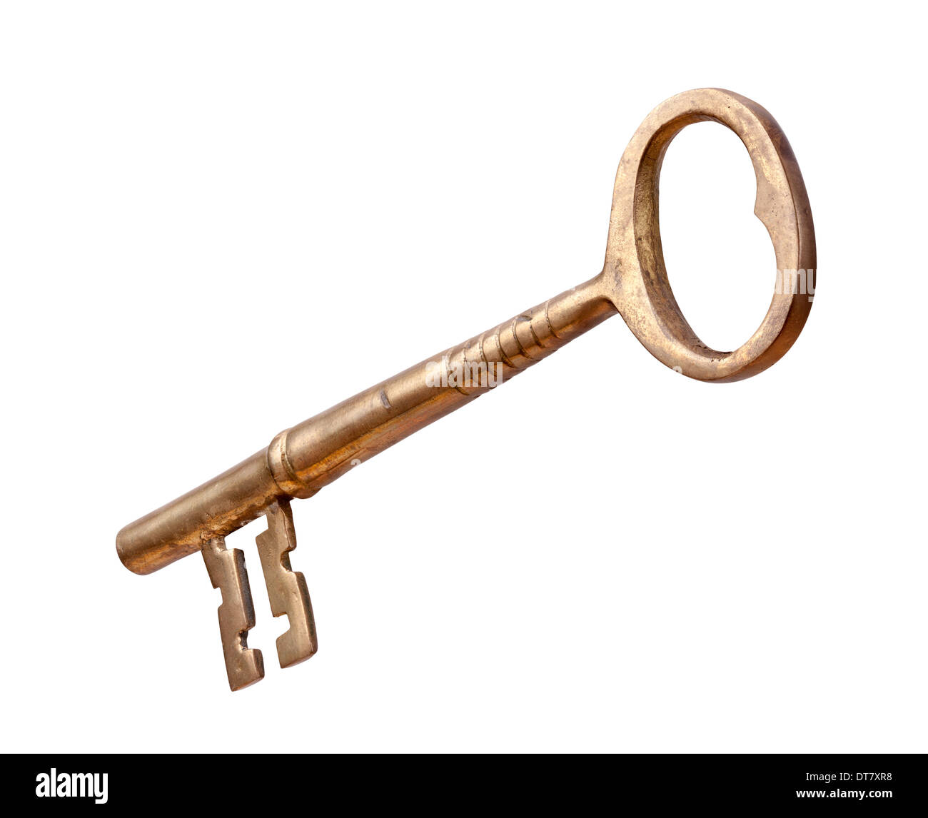 Antique Brass Key isolated on white Stock Photo - Alamy