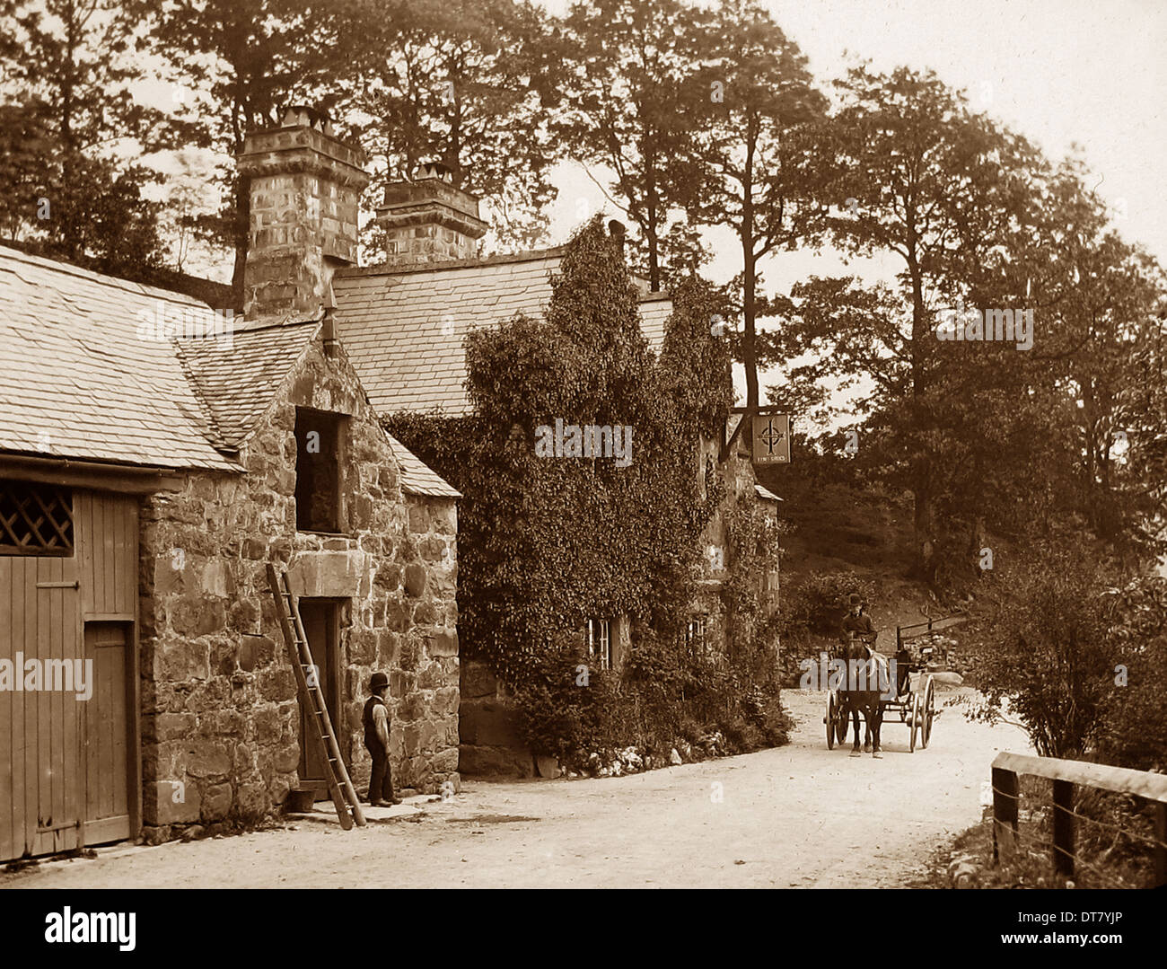 Dolgellau Tyn-y-Groes Hotel Victorian period Stock Photo - Alamy