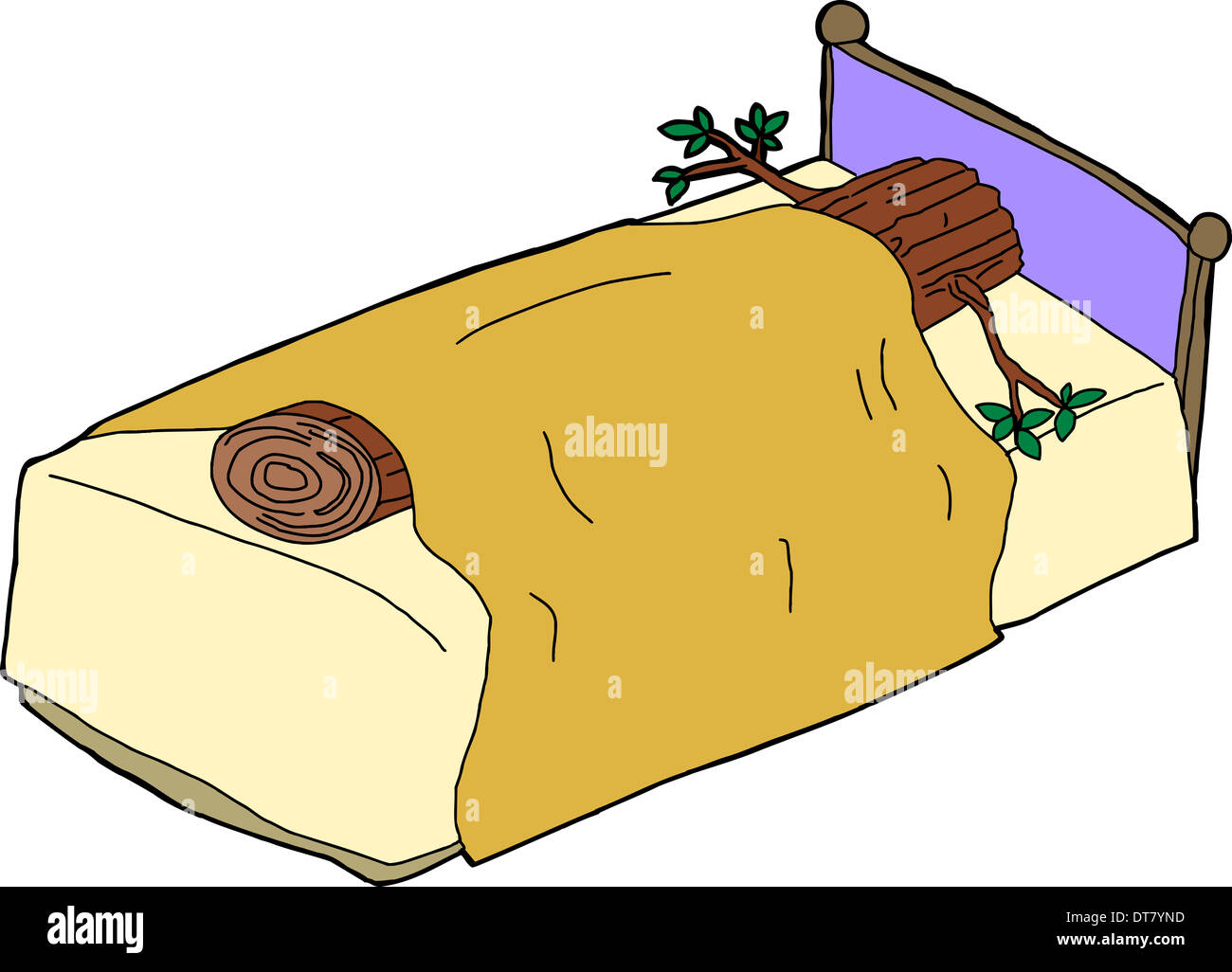 Cut tree sleeping like a log in bed Stock Photo - Alamy