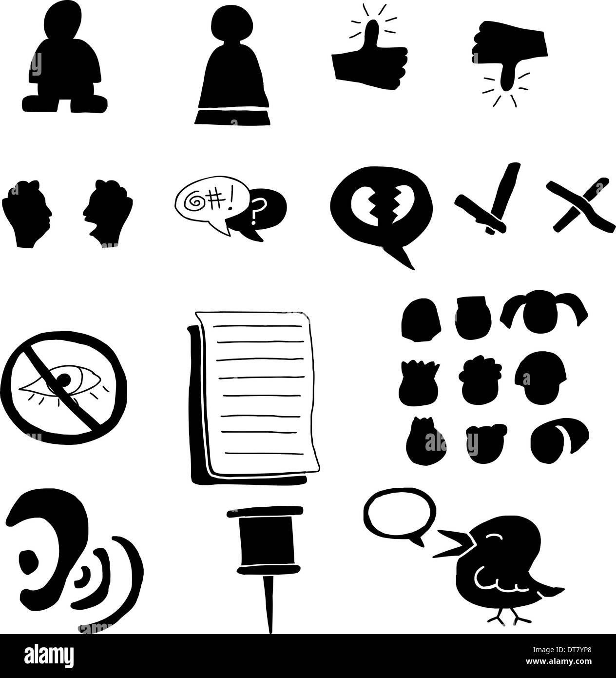Set of funny internet icons and avatars Stock Photo - Alamy