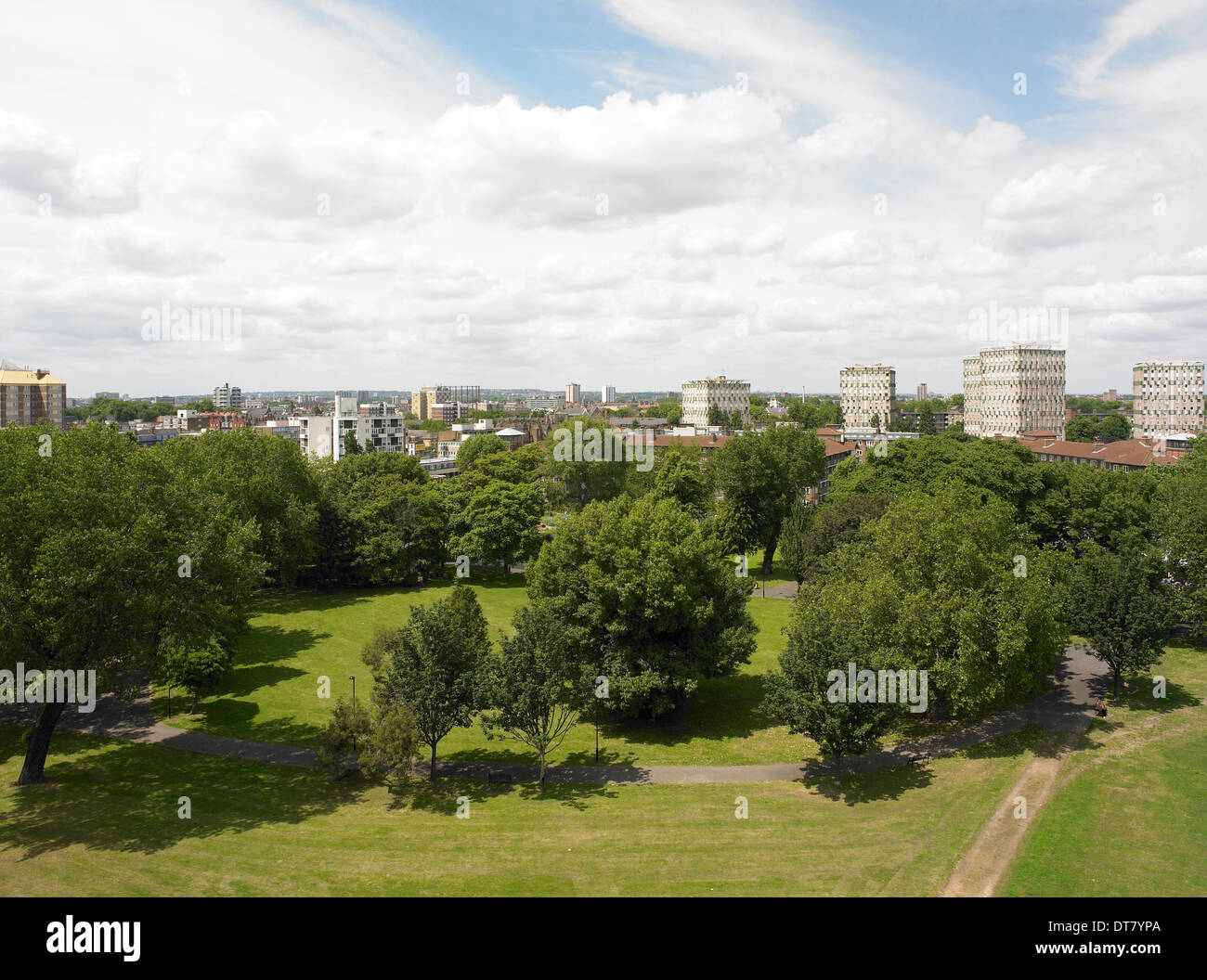 Park with city view Stock Photo - Alamy