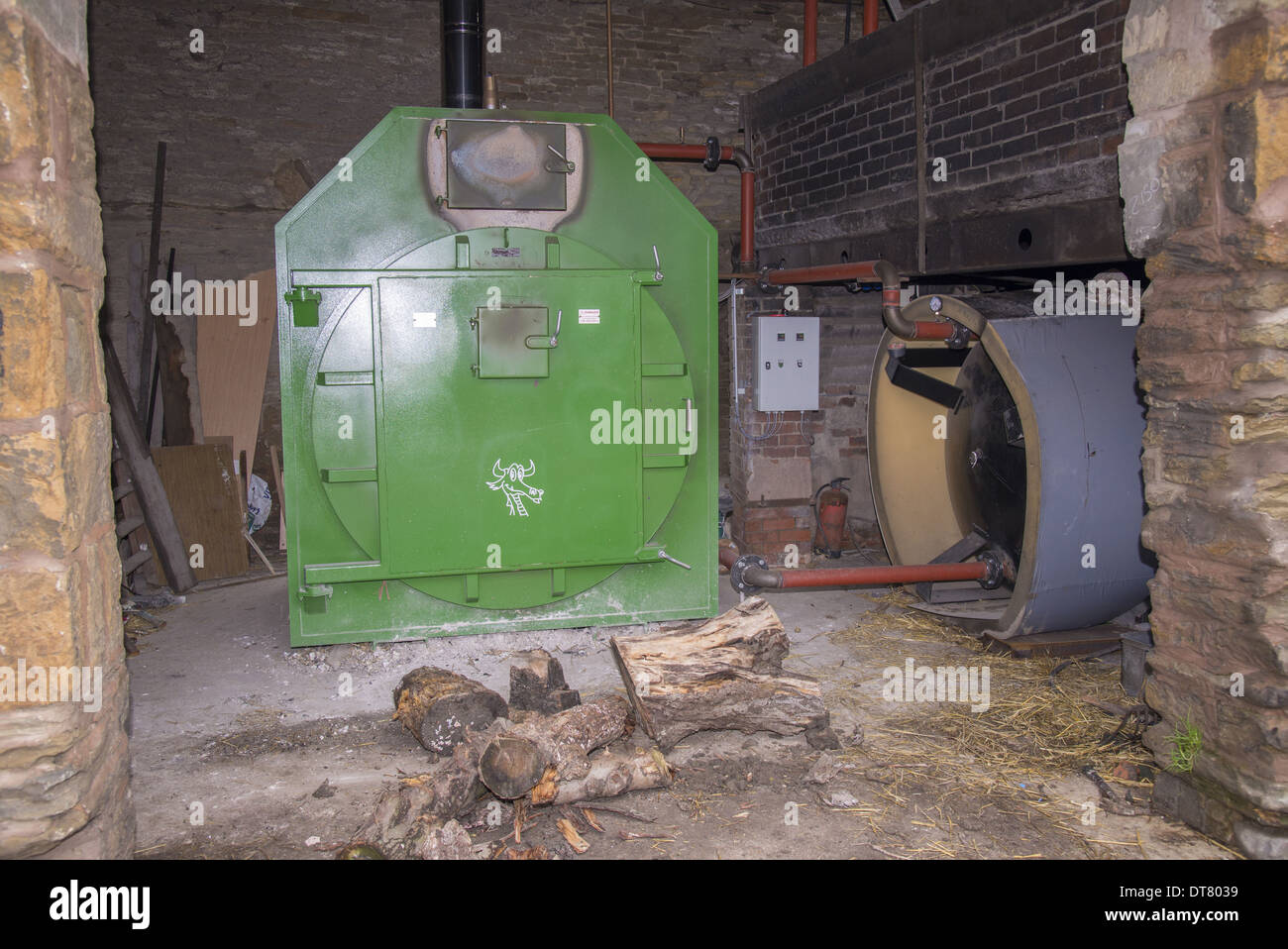 Pig farming, biomass boiler providing heat for pig unit, Yorkshire ...