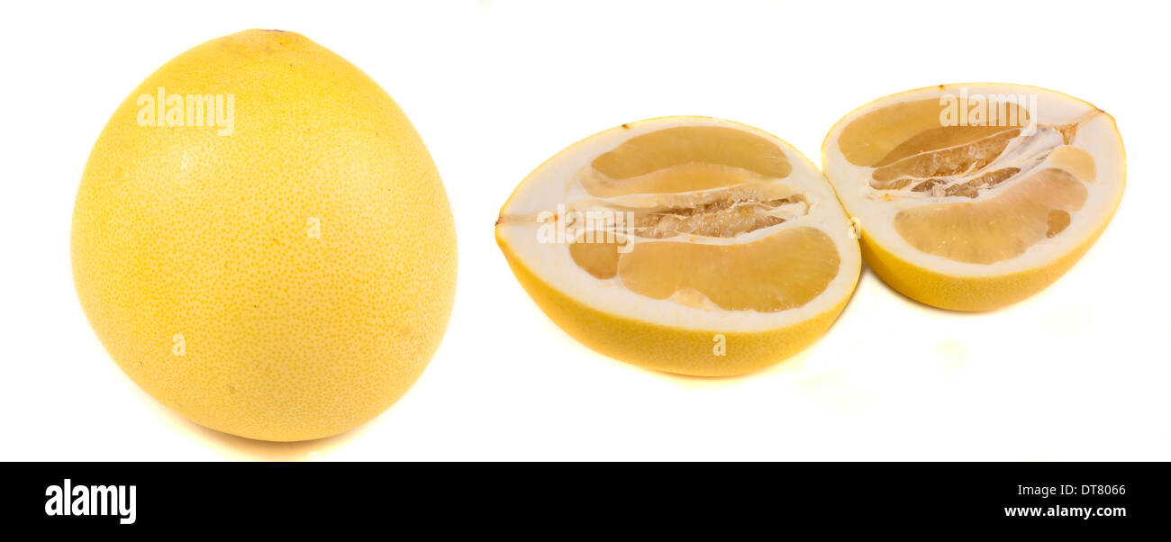 Single pomelos fruit isolated over white background Stock Photo - Alamy
