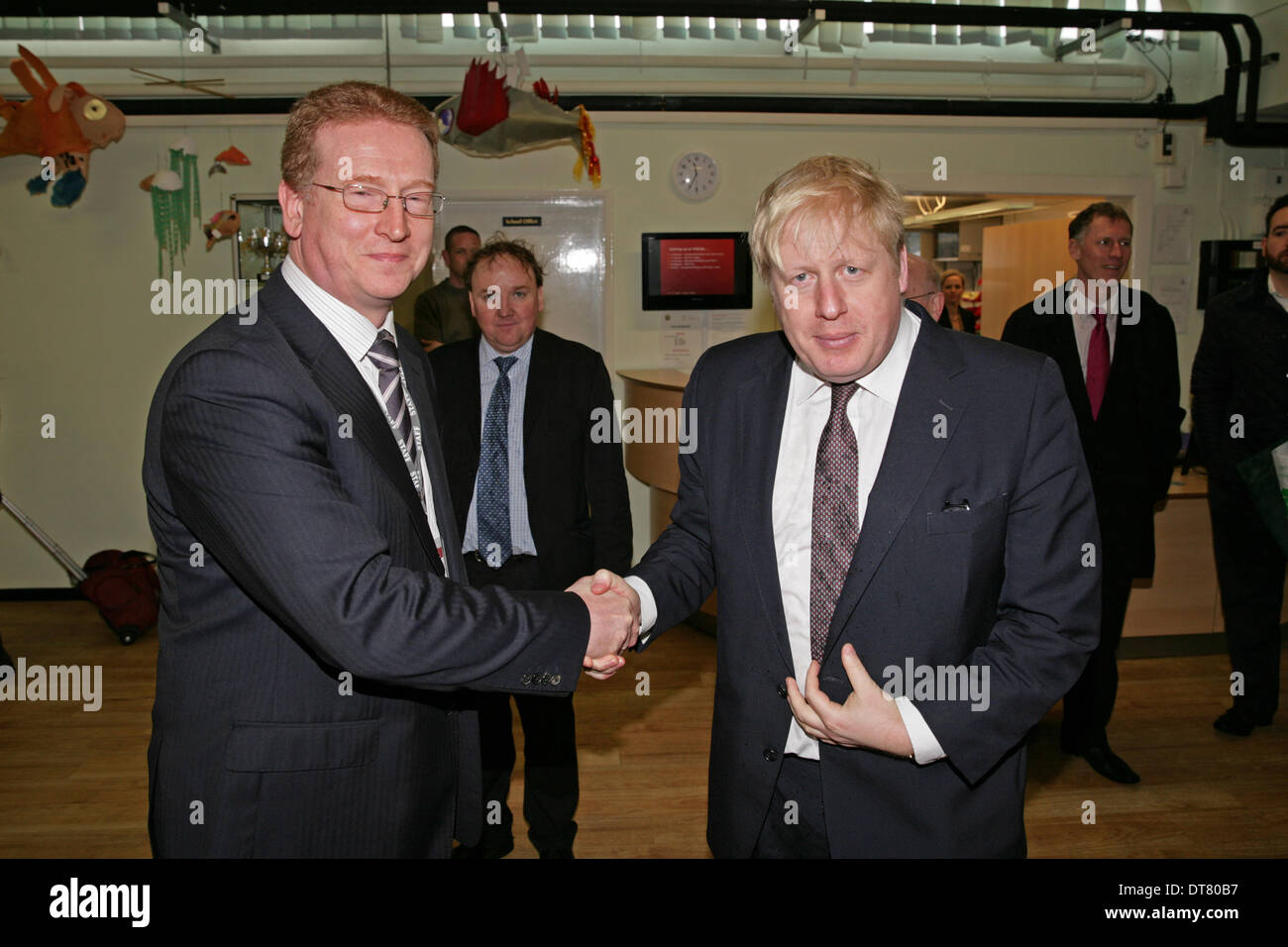 Orpington,UK,11th February 2014,Mayor,Boris Johnson, is greeted by the ...