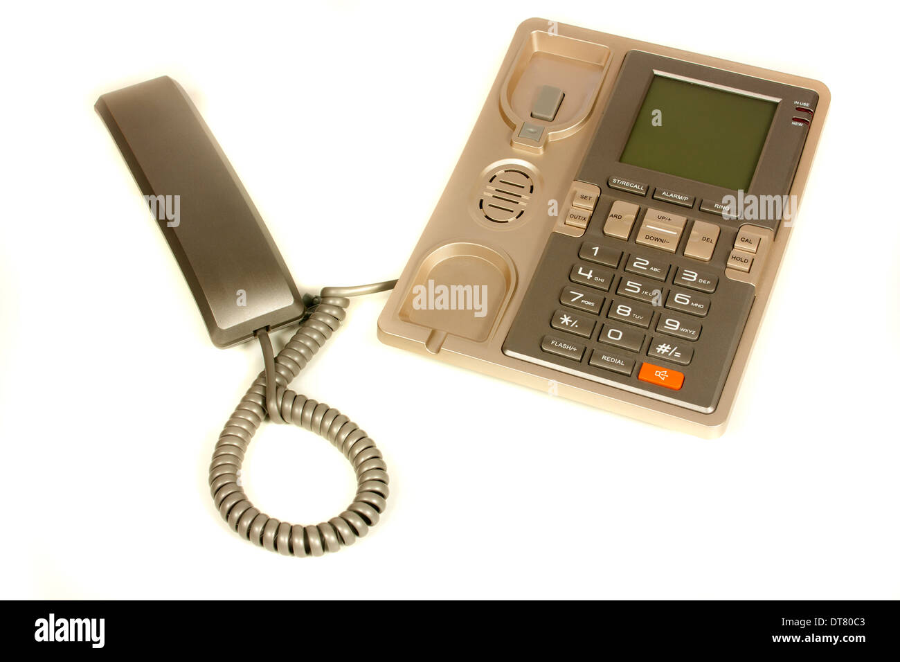 Modern gray phone isolated on white background Stock Photo - Alamy