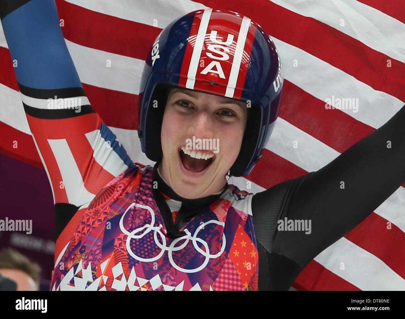 Krasnaya Polyana, Russia. 11th Feb, 2014. Erin Hamlin of the USA ...