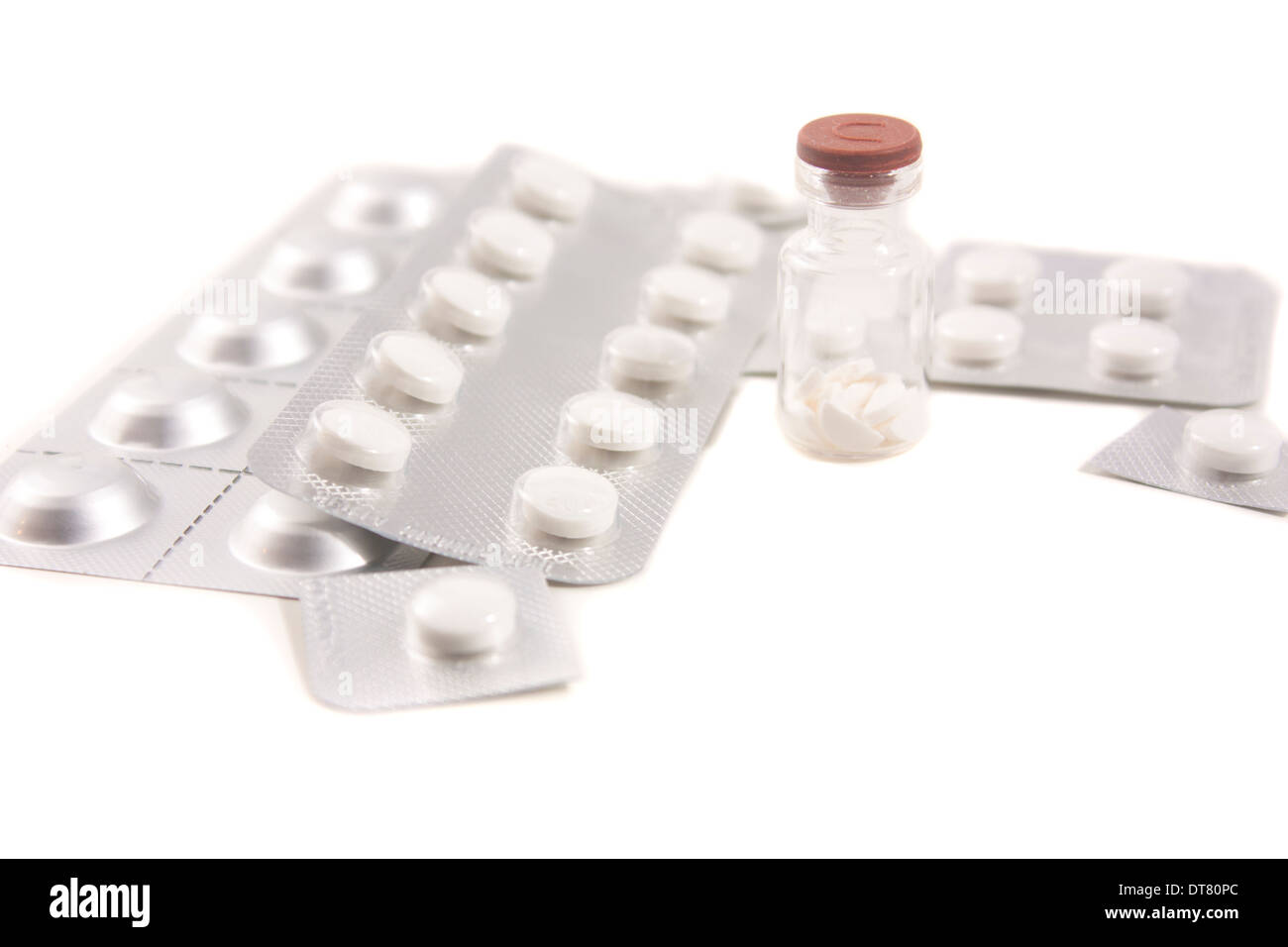 Different types of pills isolated over white background Stock Photo - Alamy