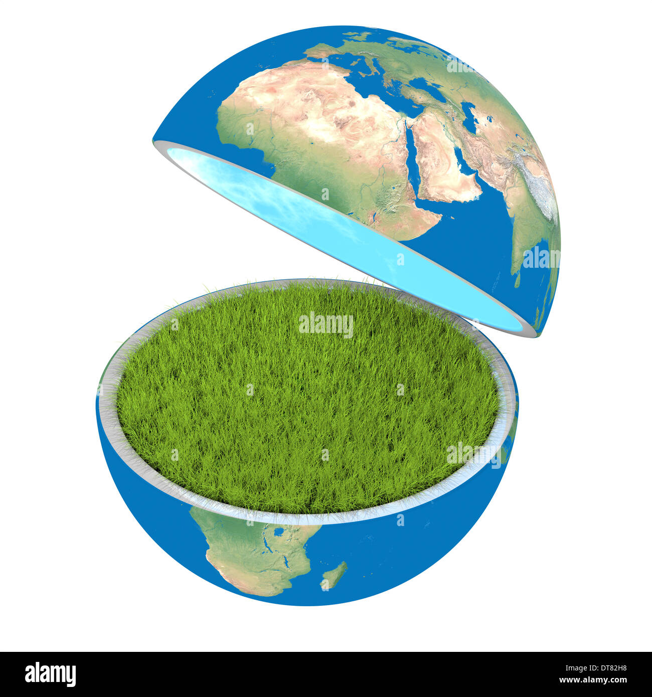 Opening planet Earth isolated on white background, concept of ecology ...