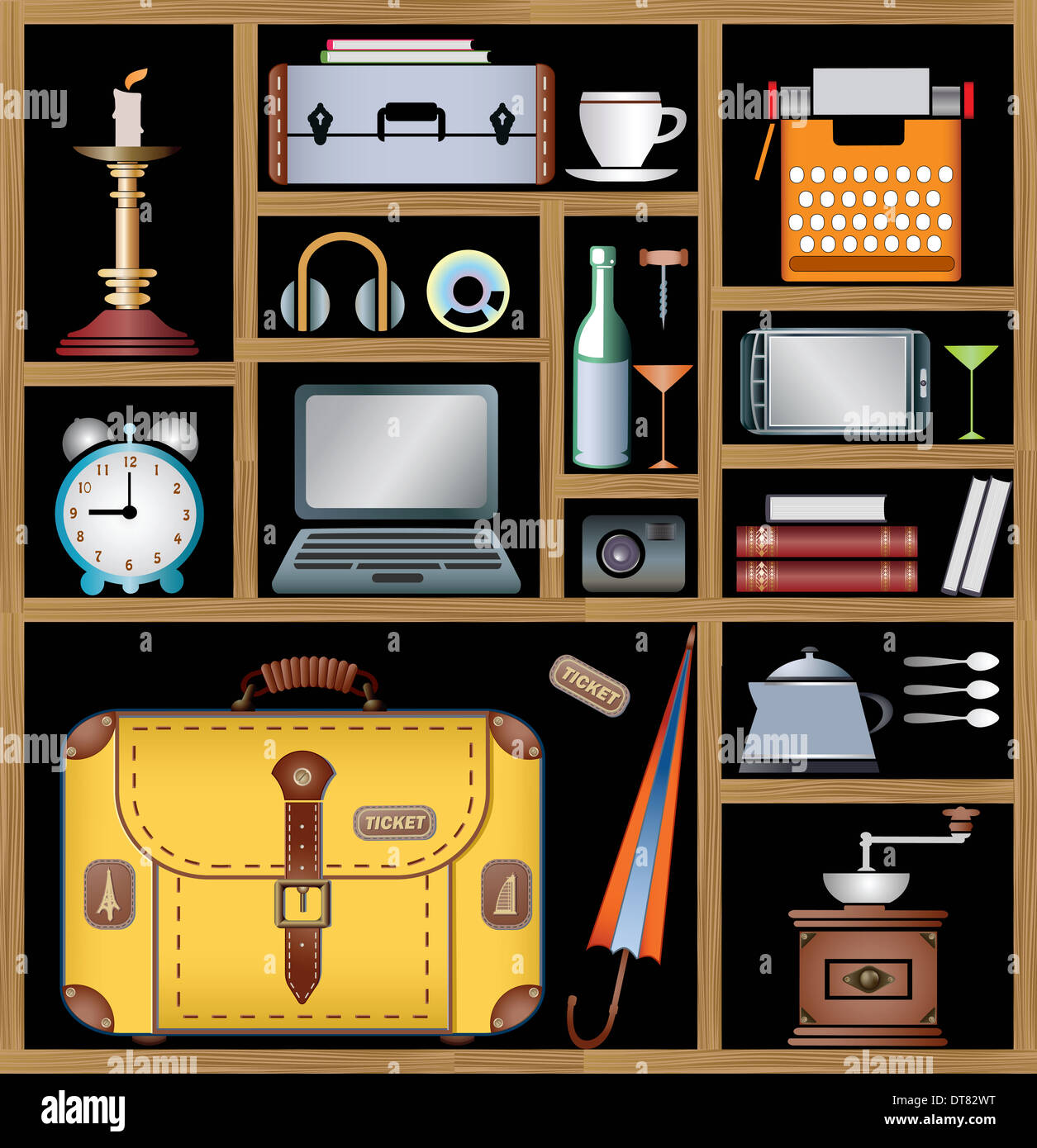 A set of elements of the household Stock Photo - Alamy