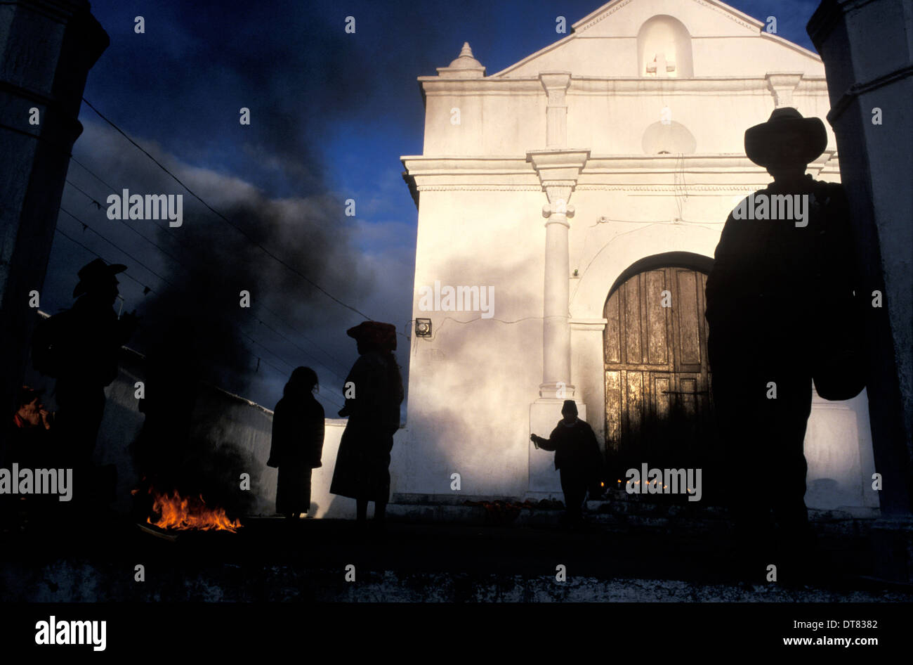 Preparation of rituals in front of Calvary Church in Chichicastenango ...