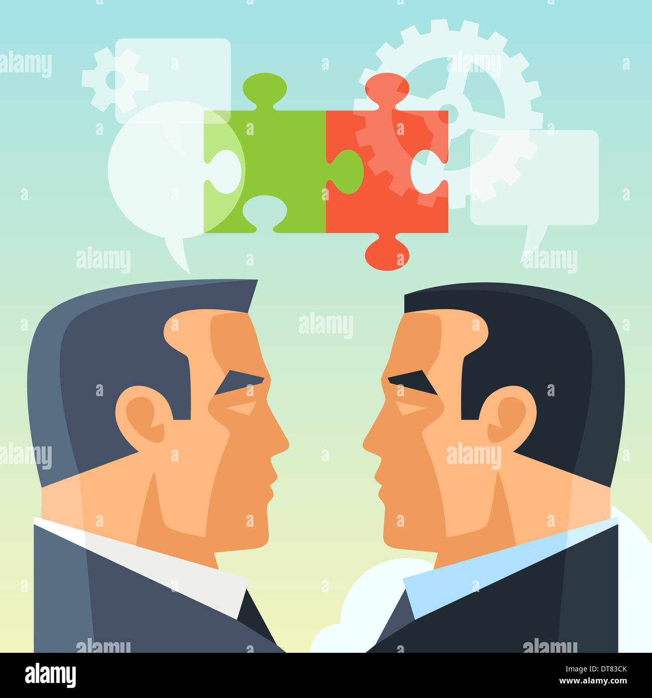 Business concept. Team metaphor. people connecting puzzle elements ...