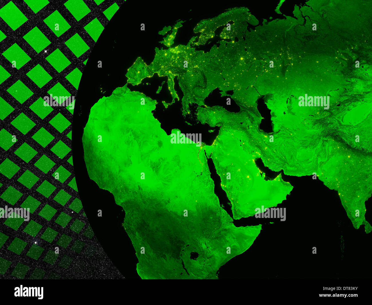 Europe, Middle East and Africa region technology concept. Elements of ...