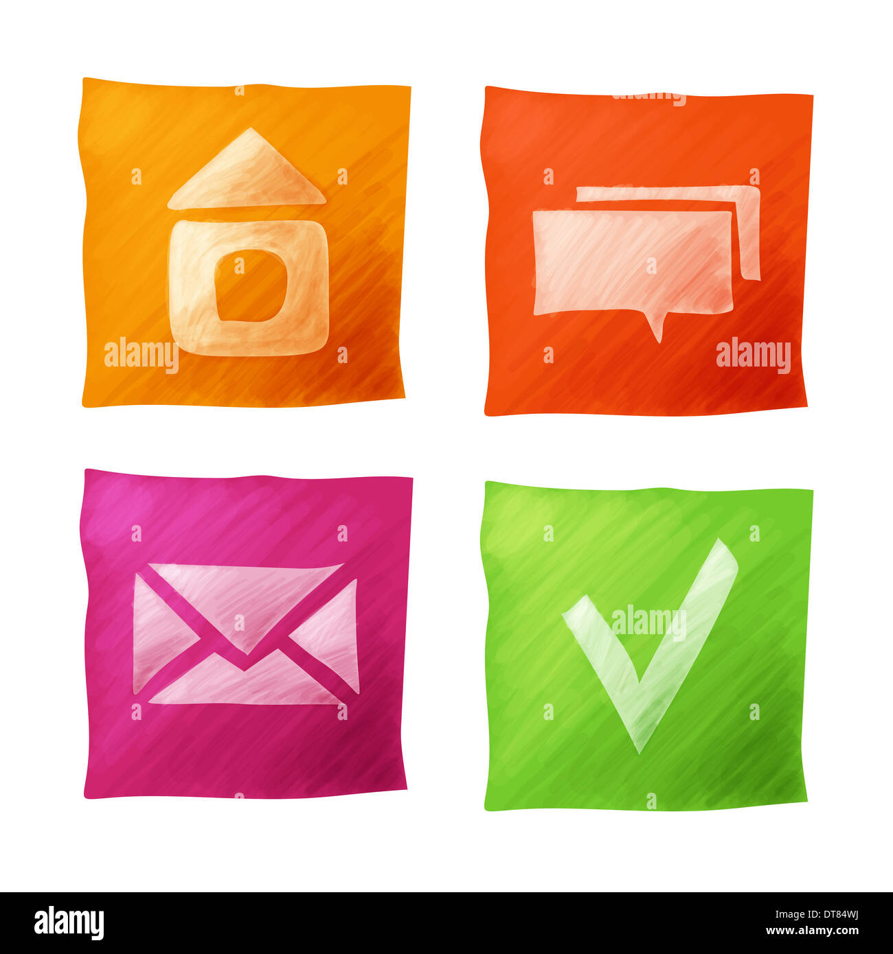 Set of navigation colors icons hand drawing Stock Photo - Alamy