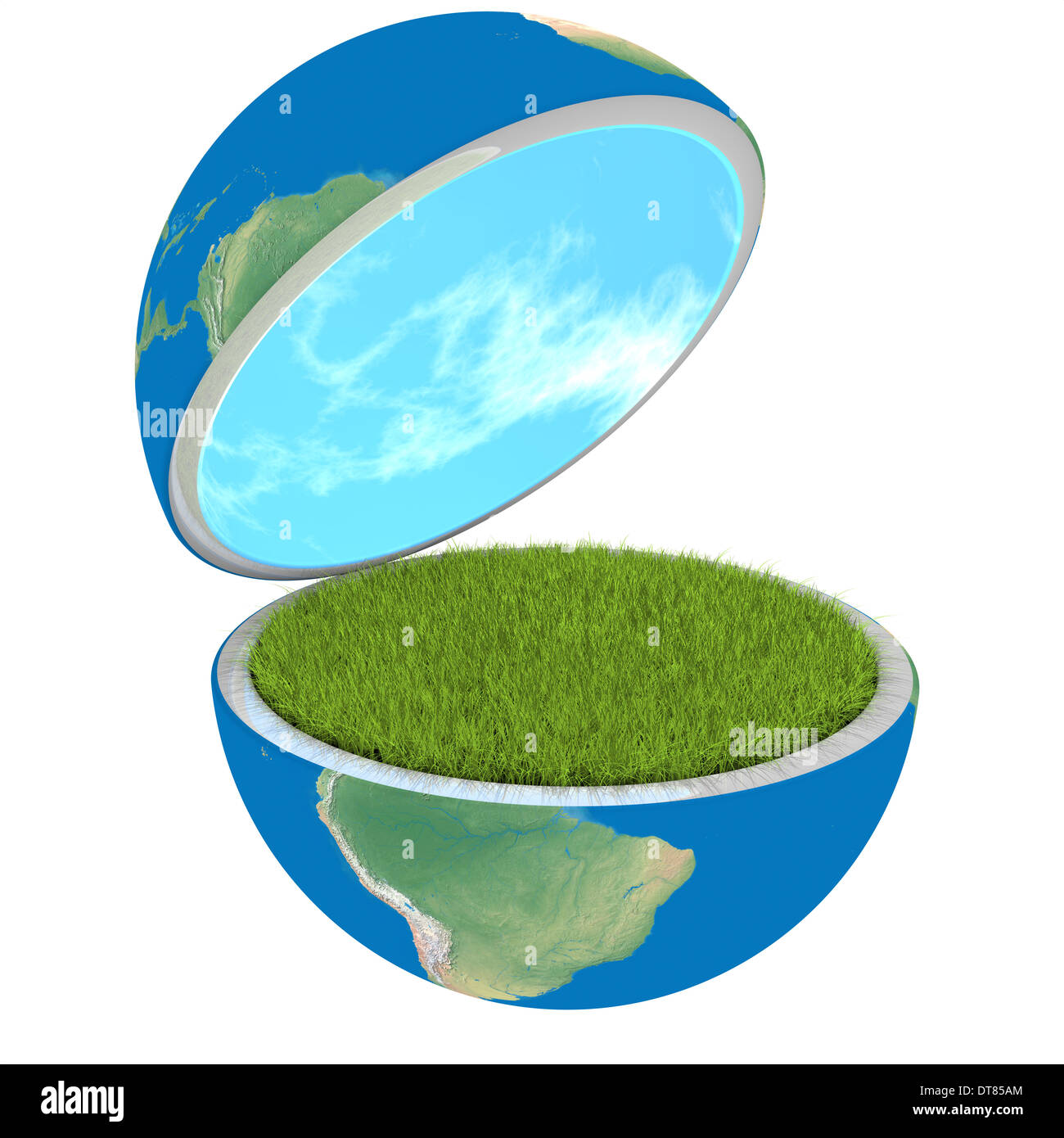 Opening planet Earth isolated on white background, concept of ecology ...