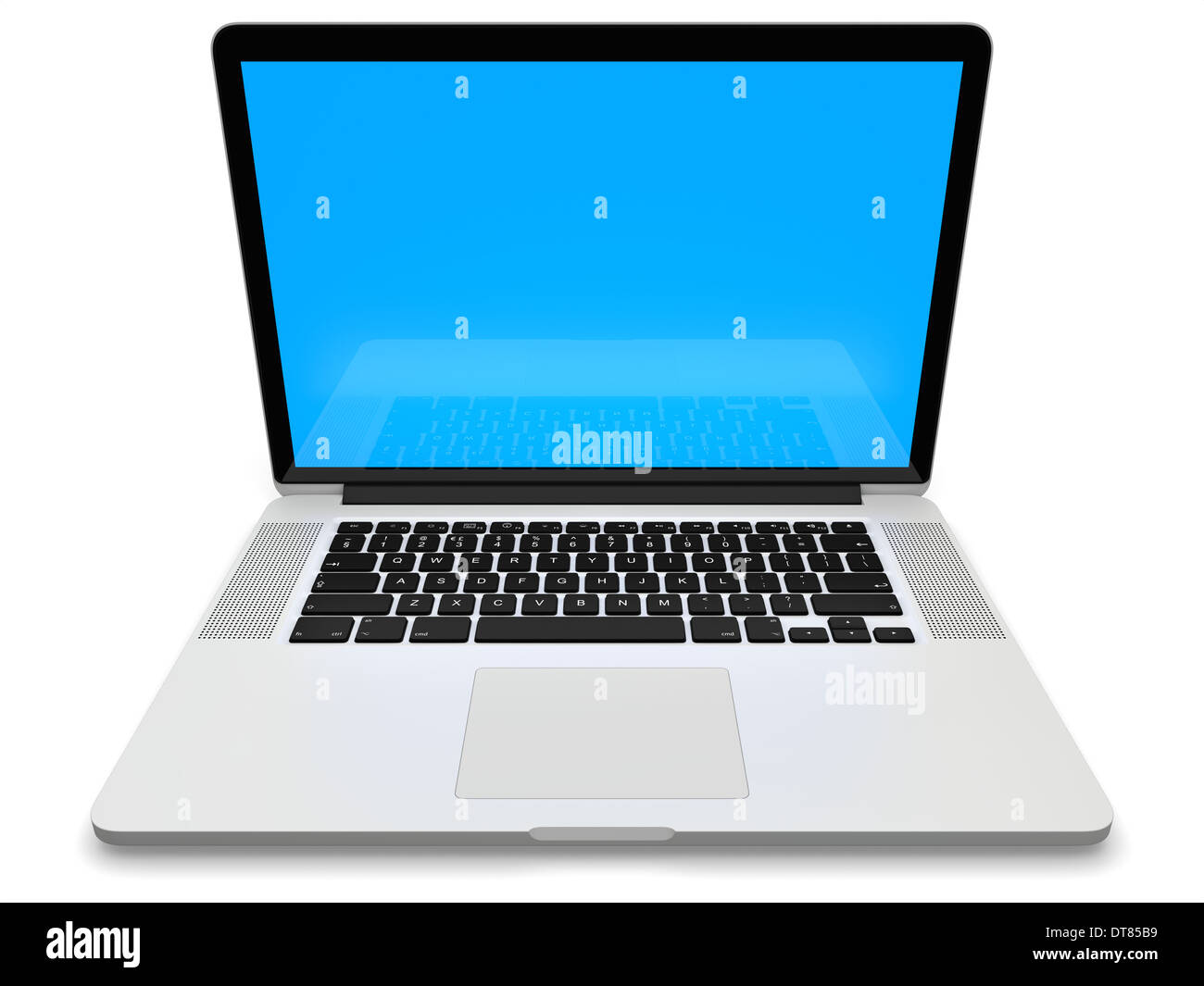 Laptop computer blank white screen isolated on white background Stock ...