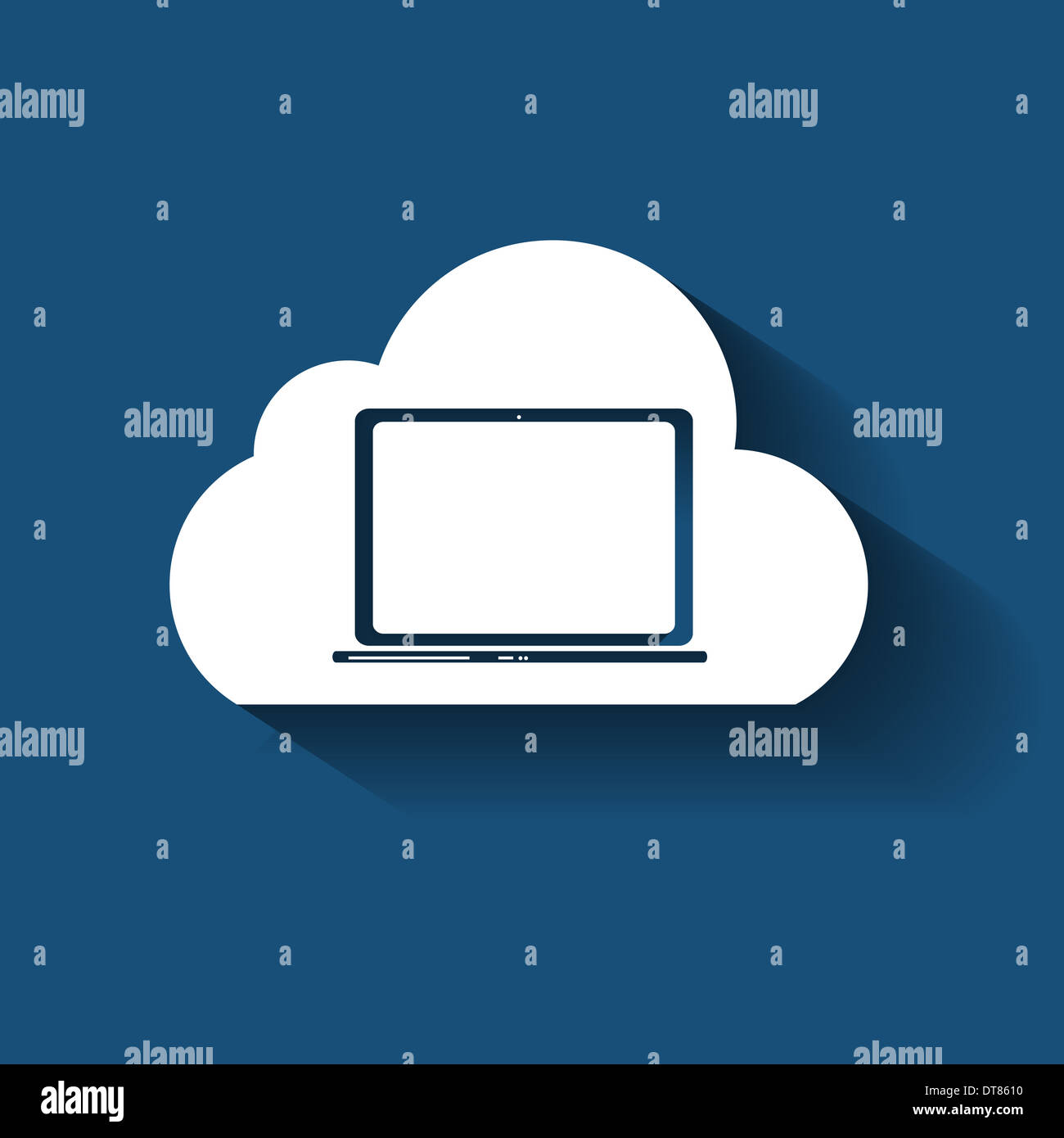 Cloud Computing Concept on Different Electronic Devices. Vector ...