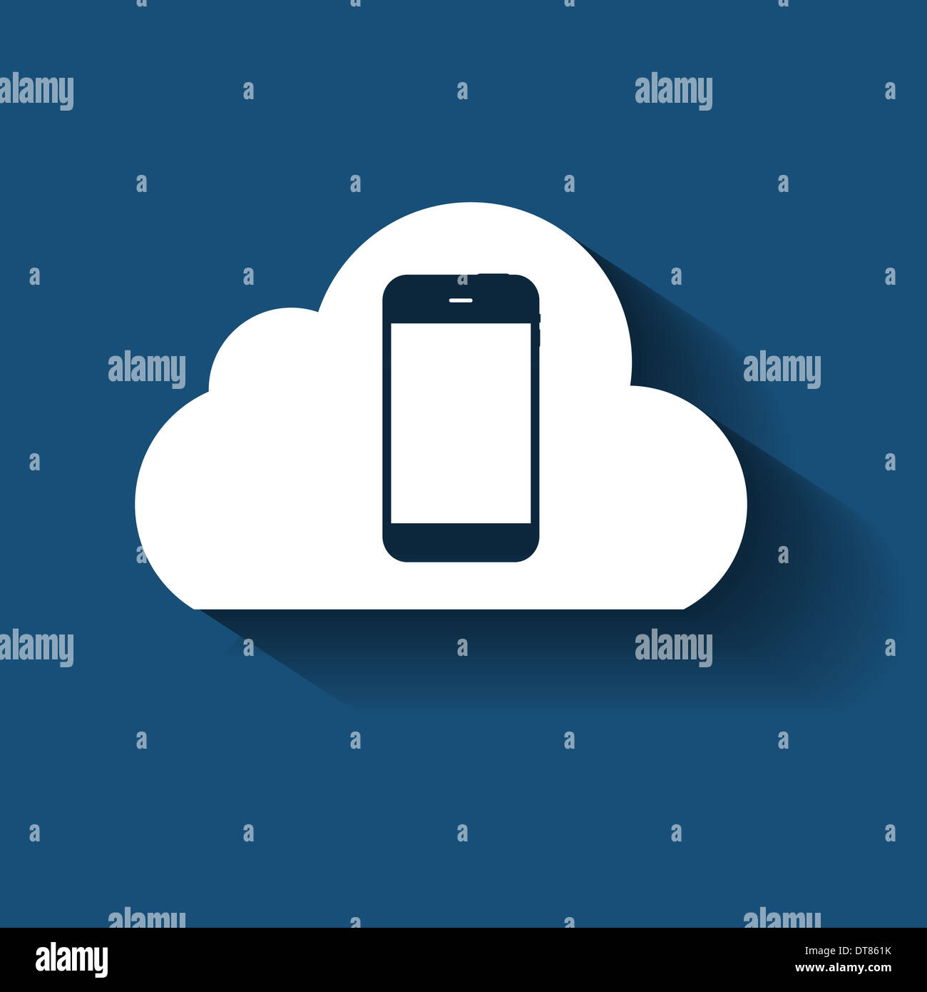 Cloud Computing Concept on Different Electronic Devices. Vector ...