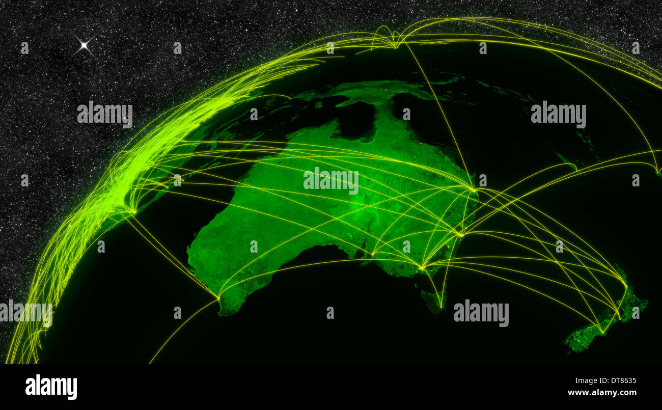 Network over Australia. Information technology concept. Elements of ...