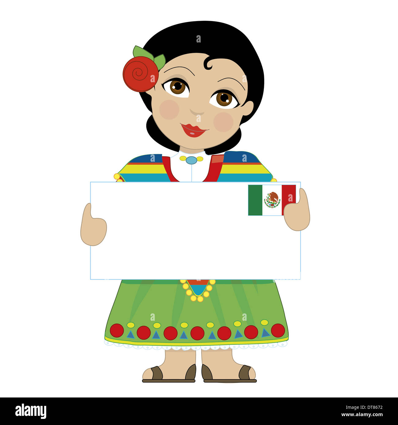 Little Hispanic Girl Cartoon