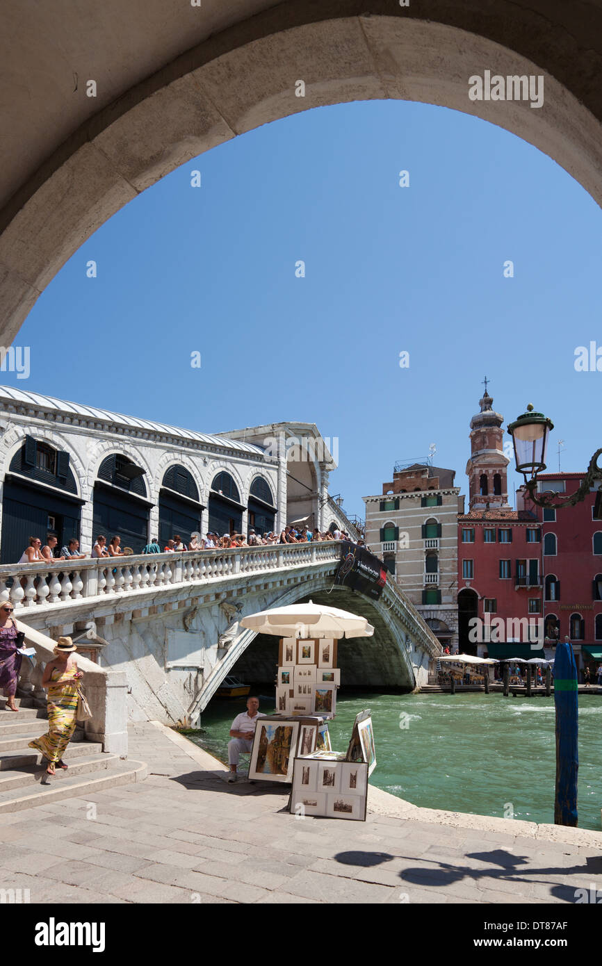 Rialto Bridge, Grand Canal, Venice, Italy; Ponte di Rialto, Venezia ...