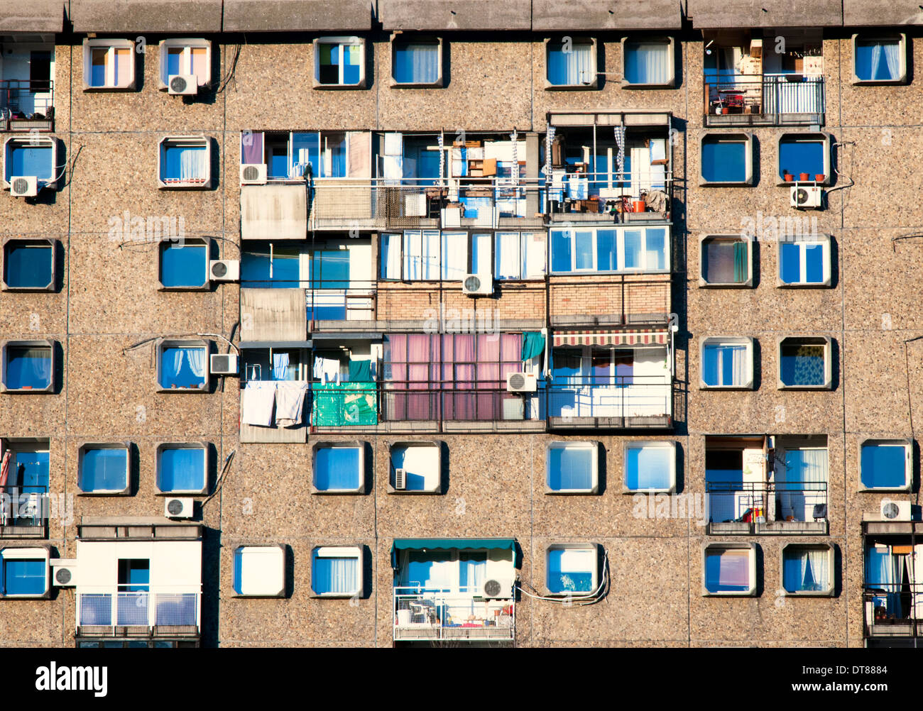 Cubic windows on a concrete building Stock Photo - Alamy