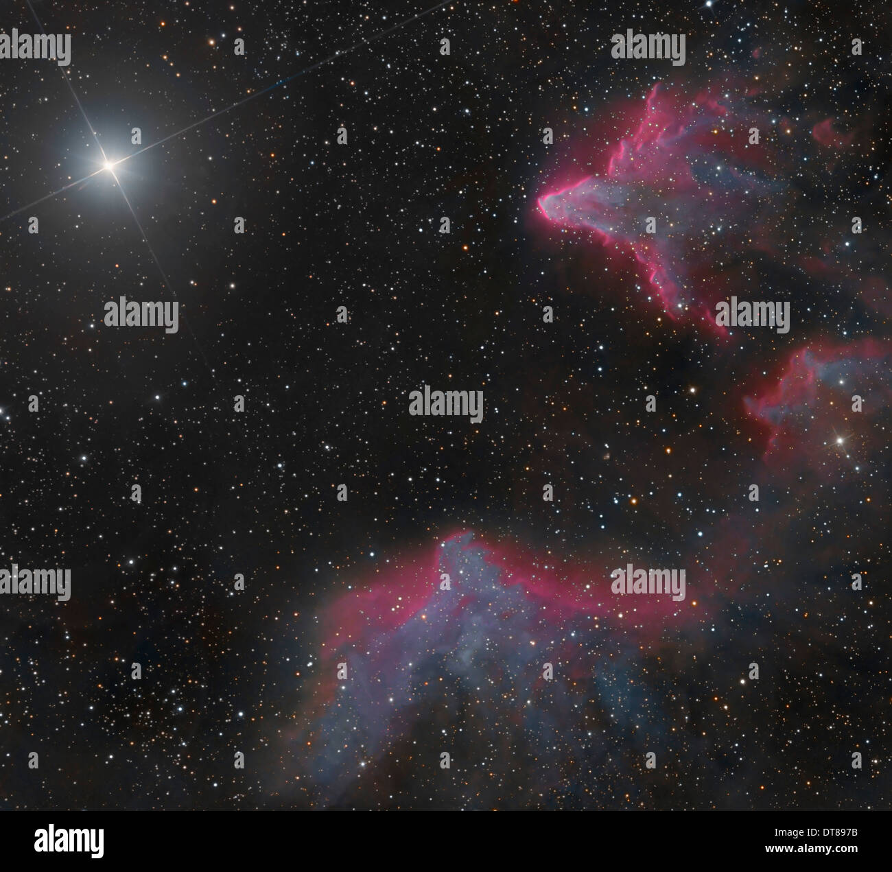 IC 59 and IC 63 in Cassiopeia Stock Photo - Alamy