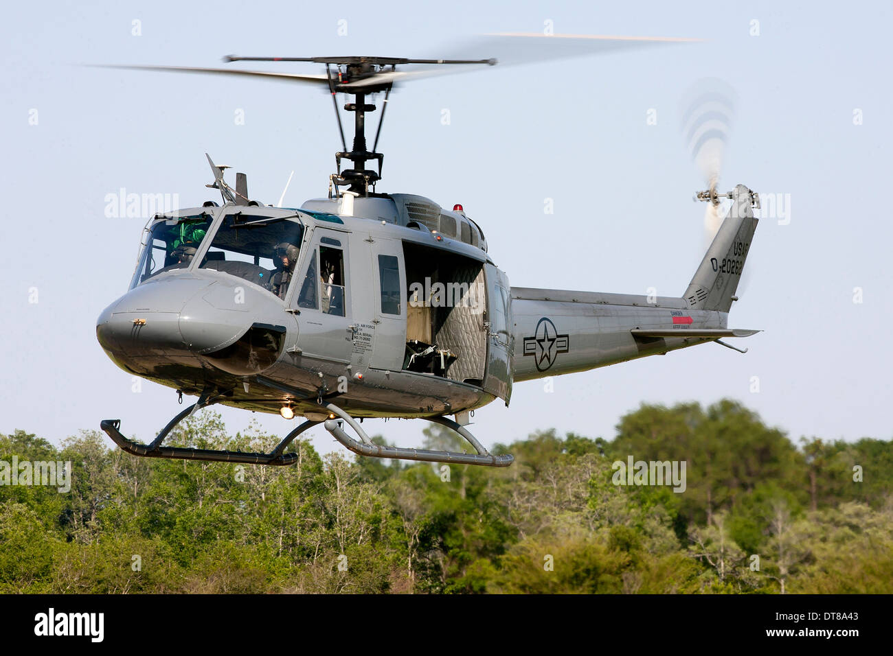A U.S. Air Force TH-1H Huey II during a training sortie in Alabama ...