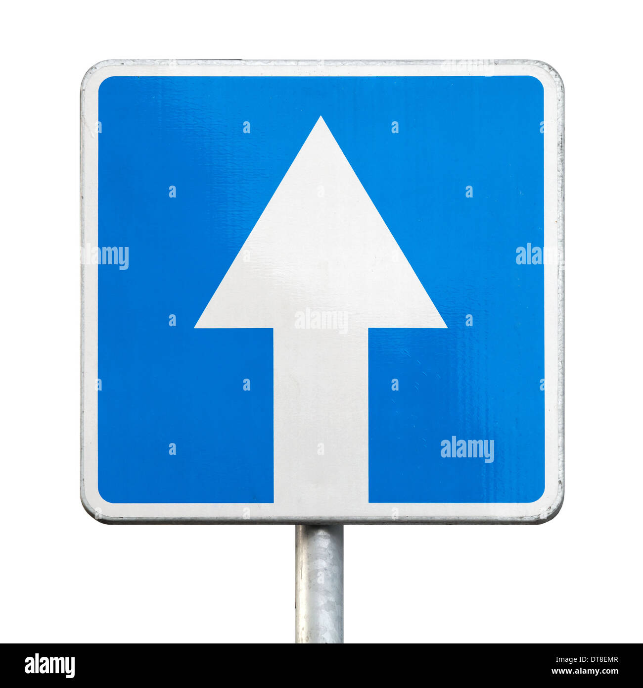 One-way traffic - road sign isolated on white Stock Photo - Alamy