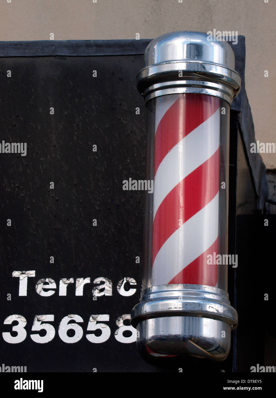 Striped barber pole hi-res stock photography and images - Alamy