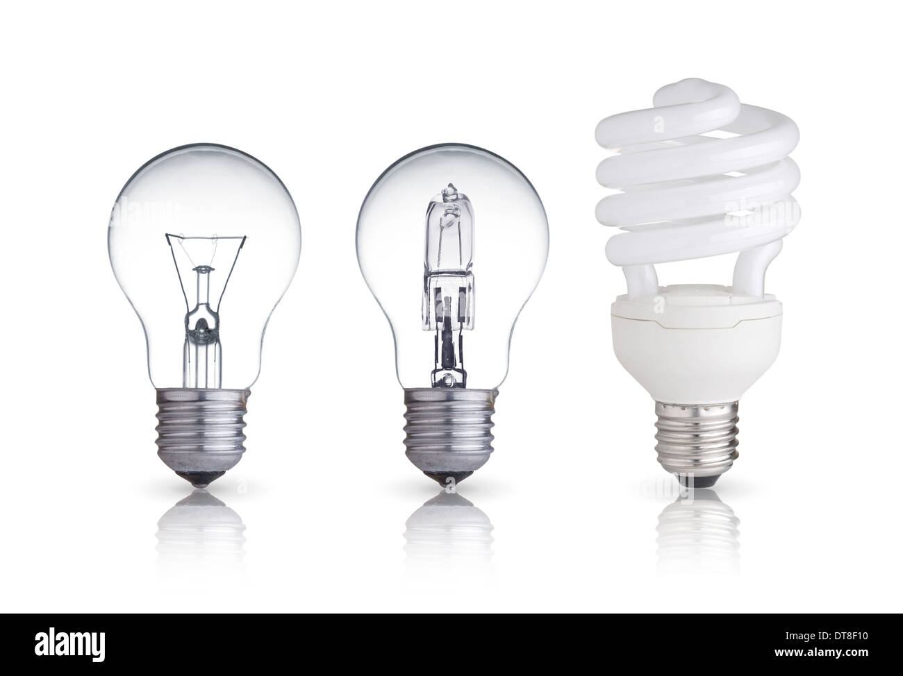 three different bulbs isolated on white background Stock Photo - Alamy