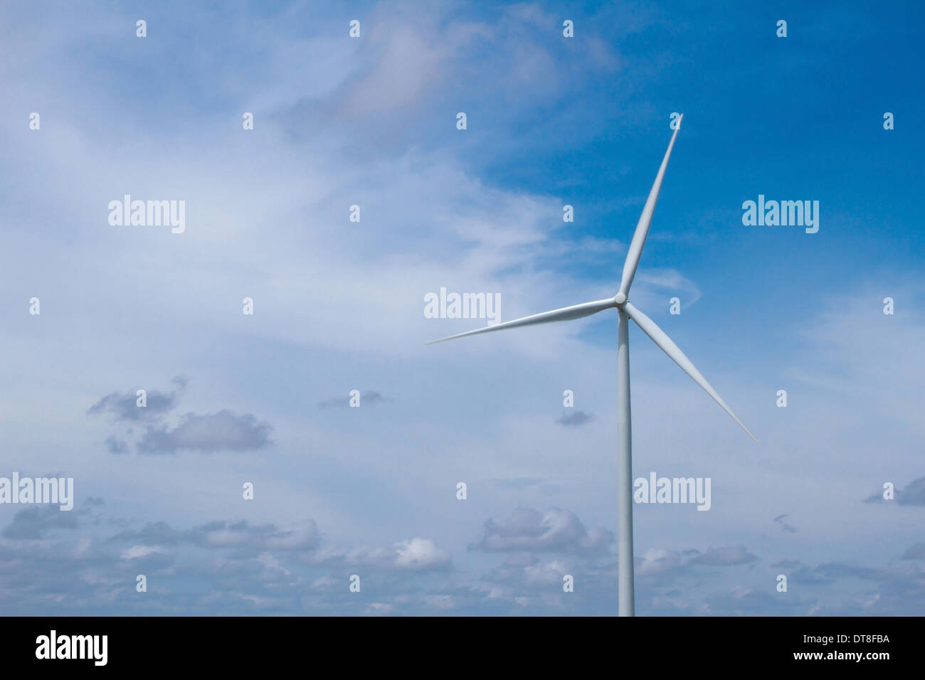 Giant wind turbines in the field to produce electricity, the ...